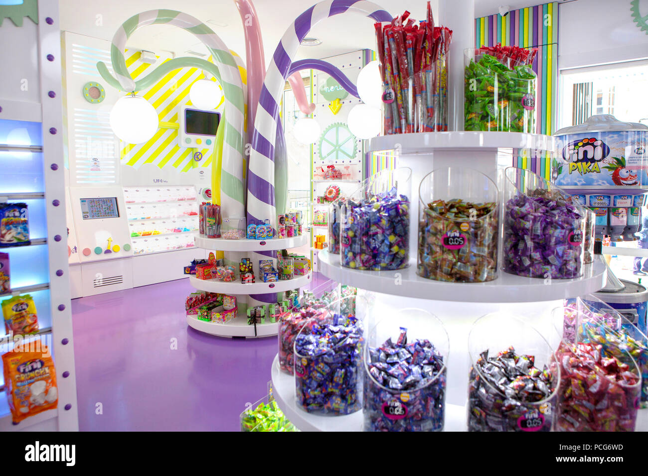 Inside a Fini sweet shop in Vigo Spain Stock Photo - Alamy