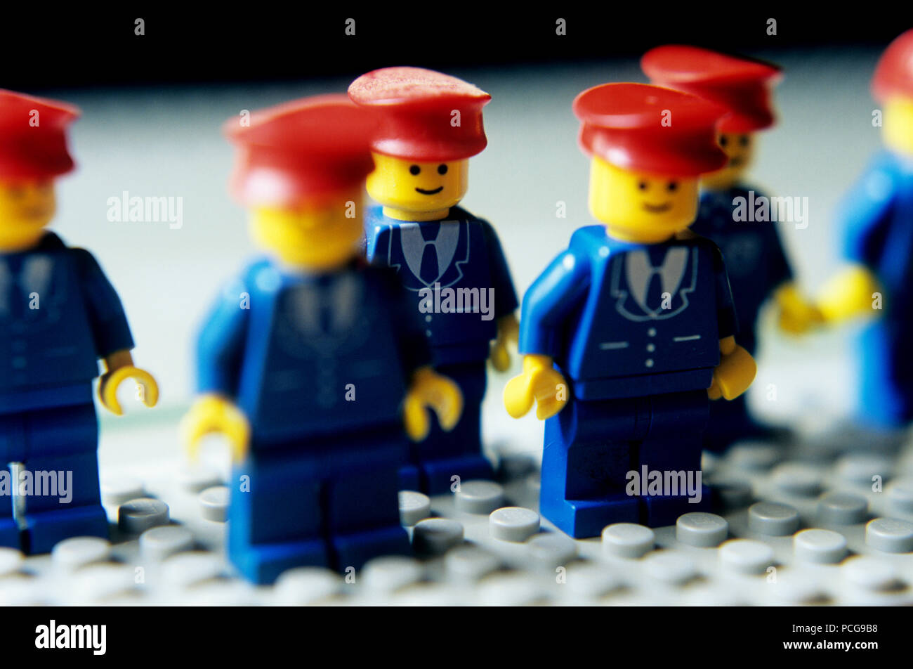 Lego minifigure, train ticket controller Stock Photo - Alamy