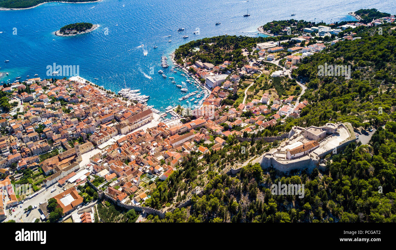 Aerial view of Hvar, Croatia Stock Photo - Alamy