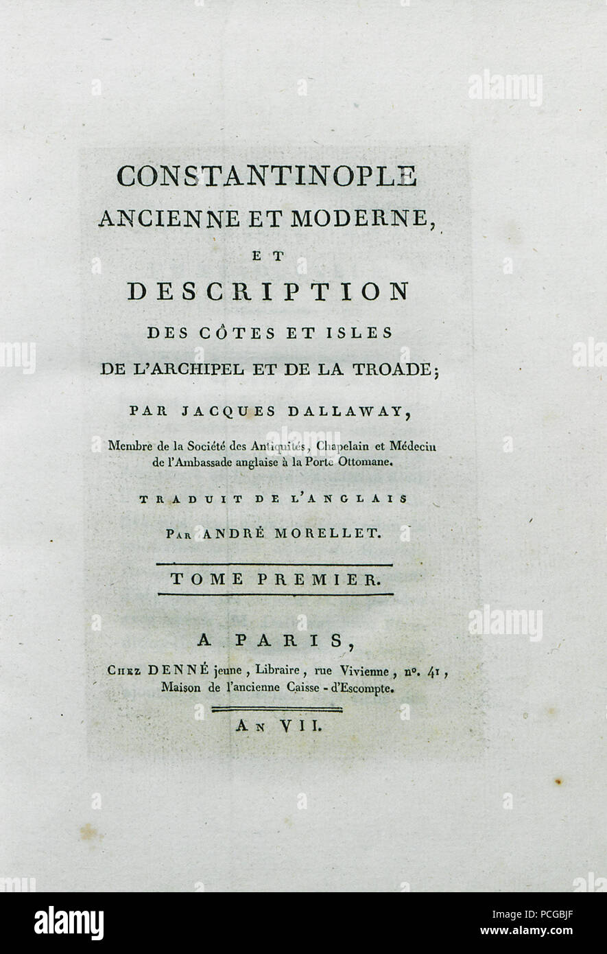 141 Constantinople ancient and modern - Title page - Dallaway Jacques ...