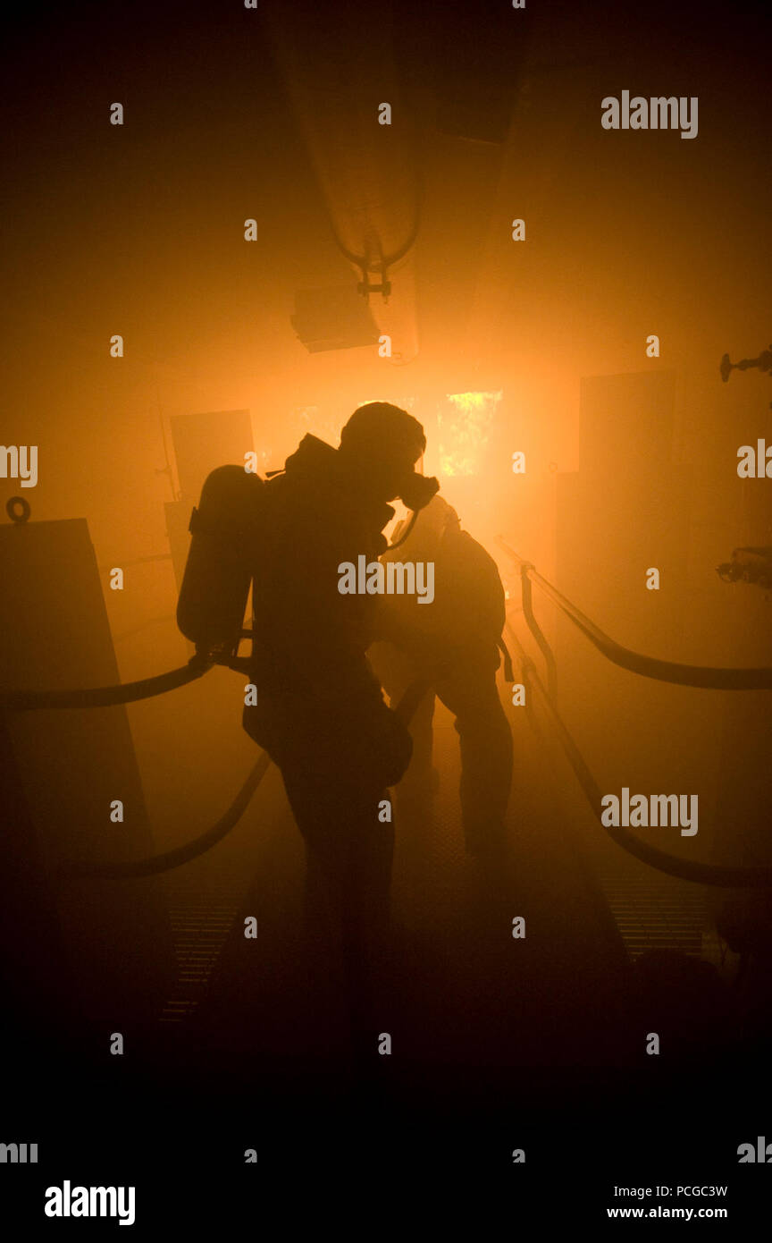 Students learn firefighting techniques such as basic hose handling ...