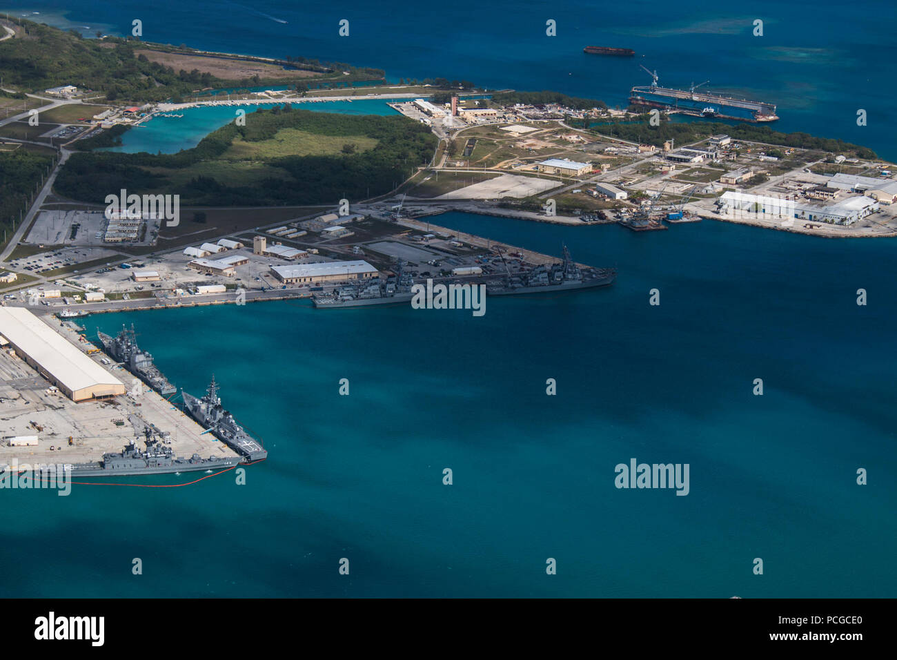 APRA HARBOR, Guam (March 5, 2016) – An aerial view from above U.S ...