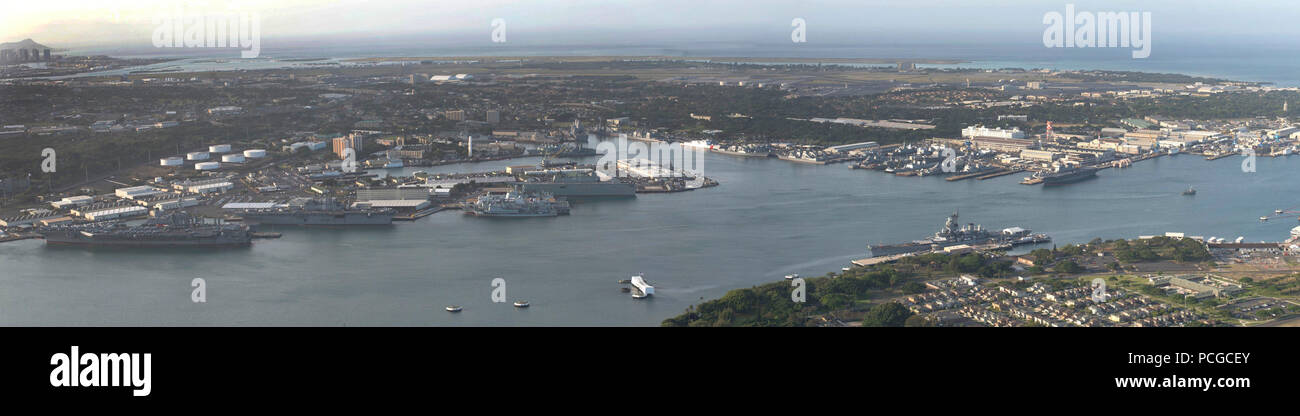 JOINT BASE PEARL HARBOR-HICKAM (July 1, 2016) An aerial view of ships ...