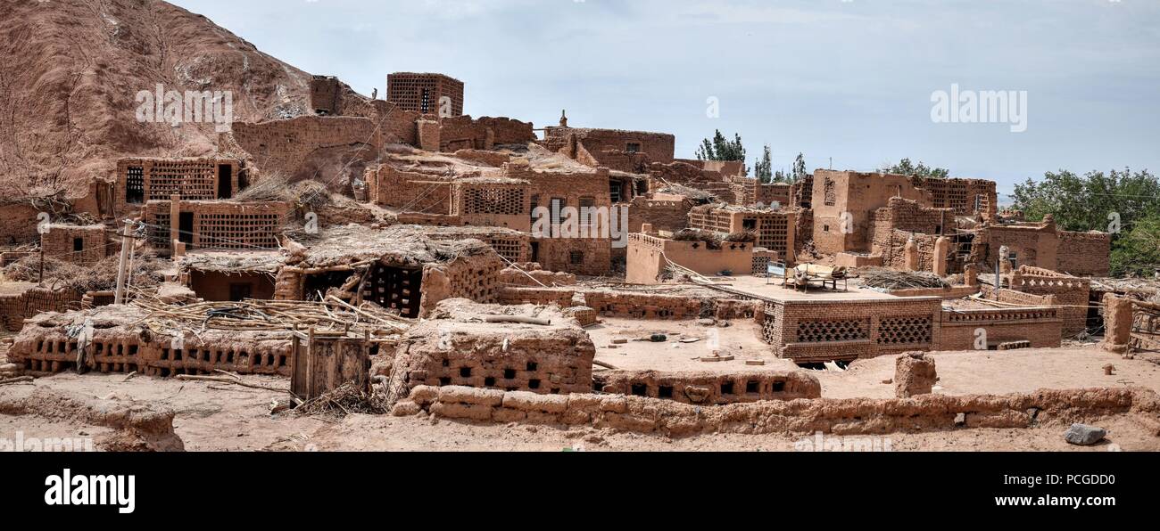 Tuyuk is an ancient oasis-village in the Taklamakan desert in cutting ...