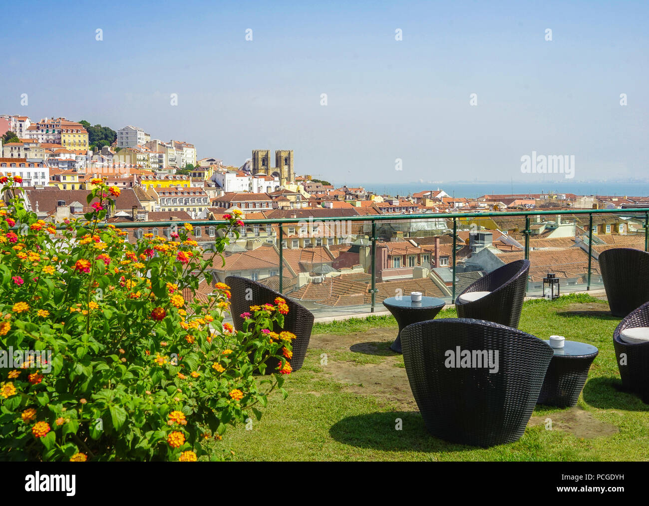 Lisbon. Roof top panorama view Stock Photo - Alamy