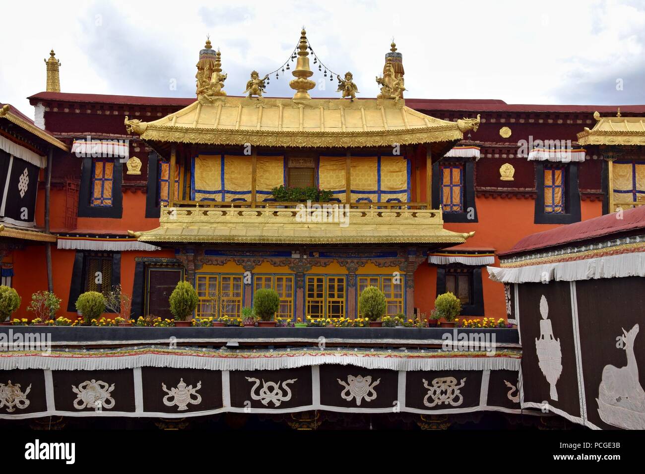 Ganden monastery is at the top of wangbur mountain hi-res stock ...