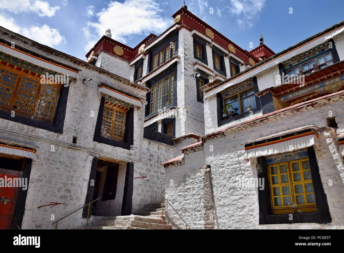 Ganden Monastery located at the top of Wangbur Mountain is one of the ...