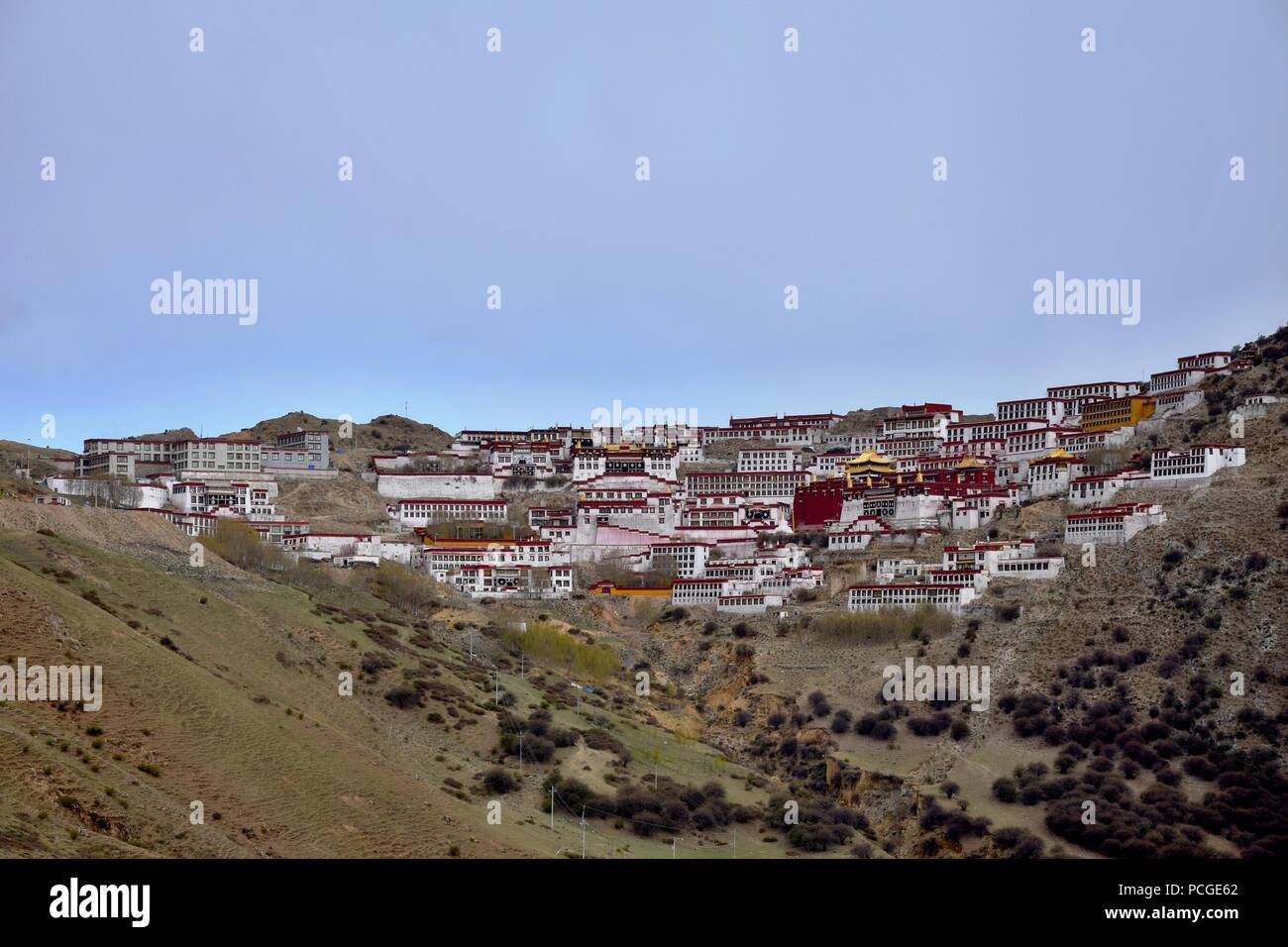 Ganden Monastery located at the top of Wangbur Mountain is one of the ...