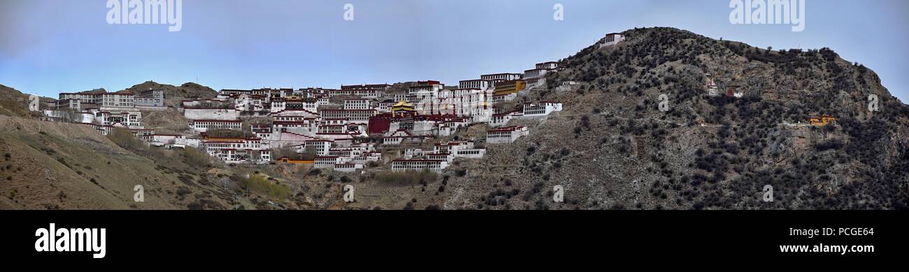 Ganden Monastery located at the top of Wangbur Mountain is one of the ...