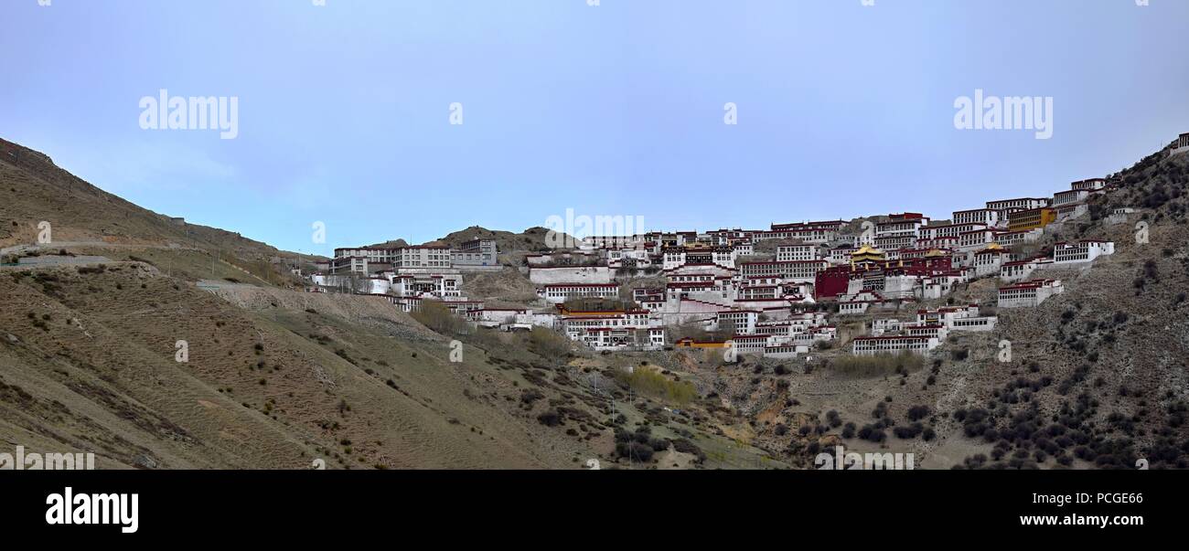 Ganden Monastery located at the top of Wangbur Mountain is one of the ...