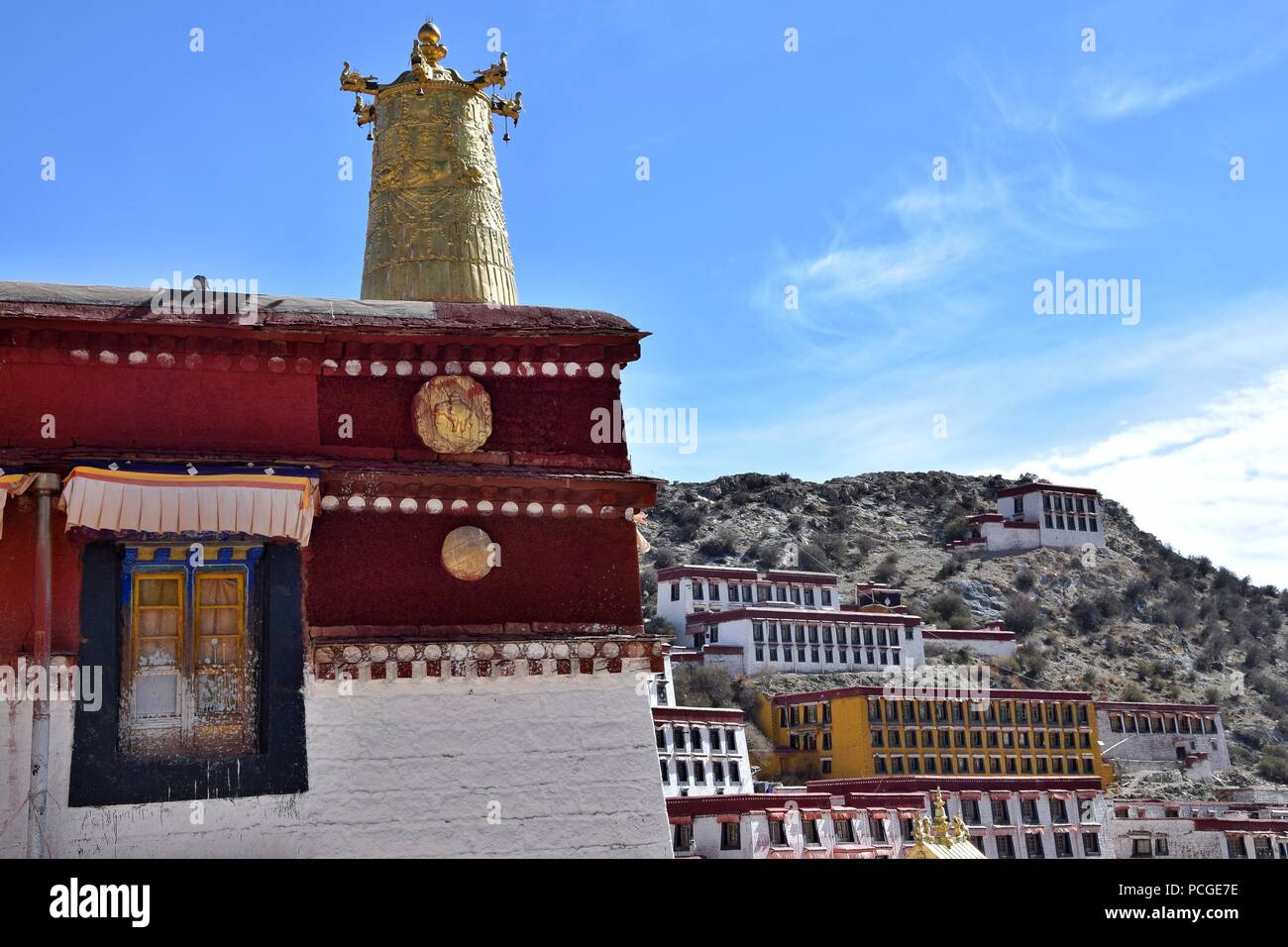 Ganden Monastery located at the top of Wangbur Mountain is one of the ...