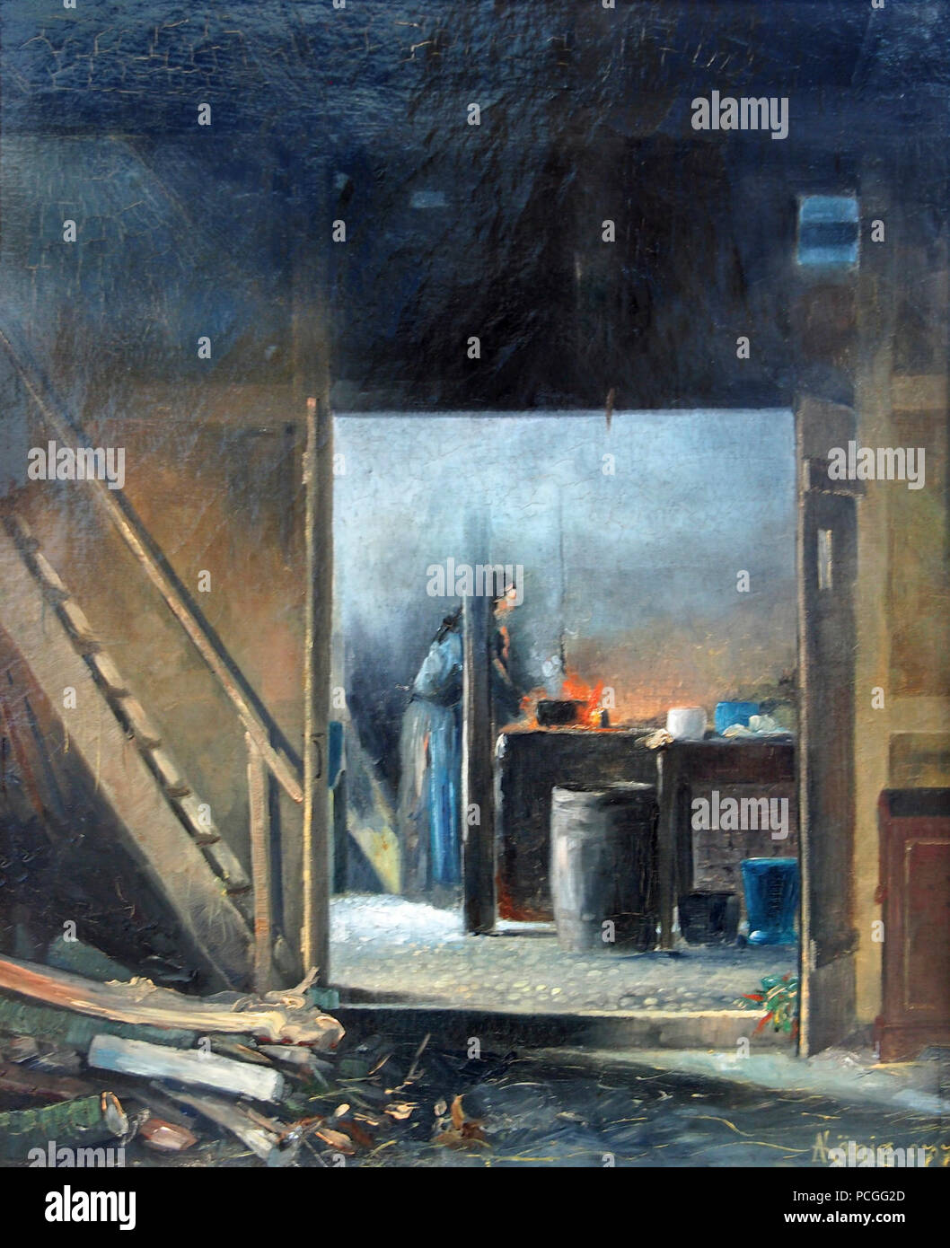 Albert König Frau a Herd 01 Stock Photo - Alamy