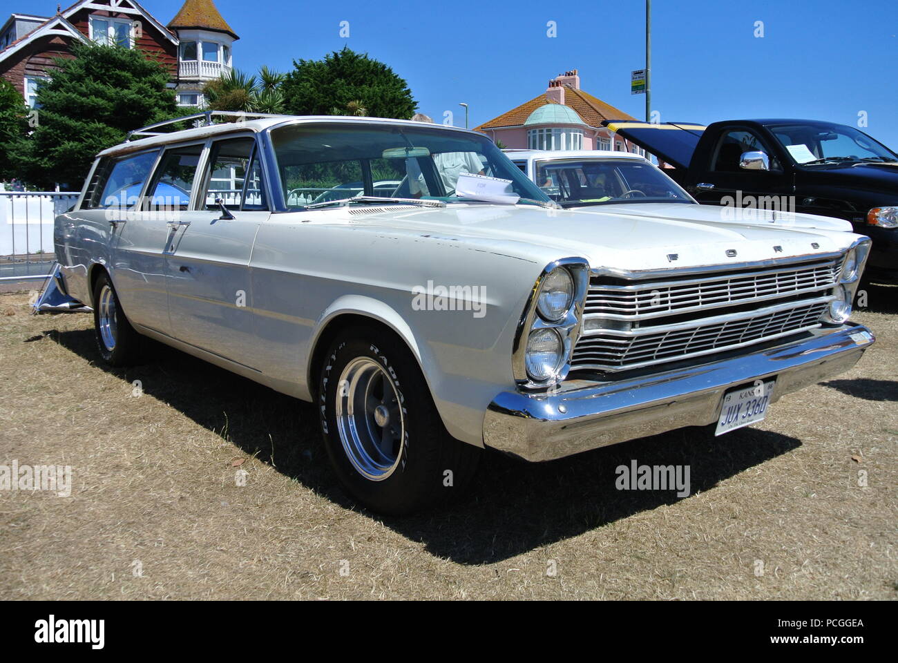 A 1965 Ford Country Sedan parked on display at the English Riviera ...