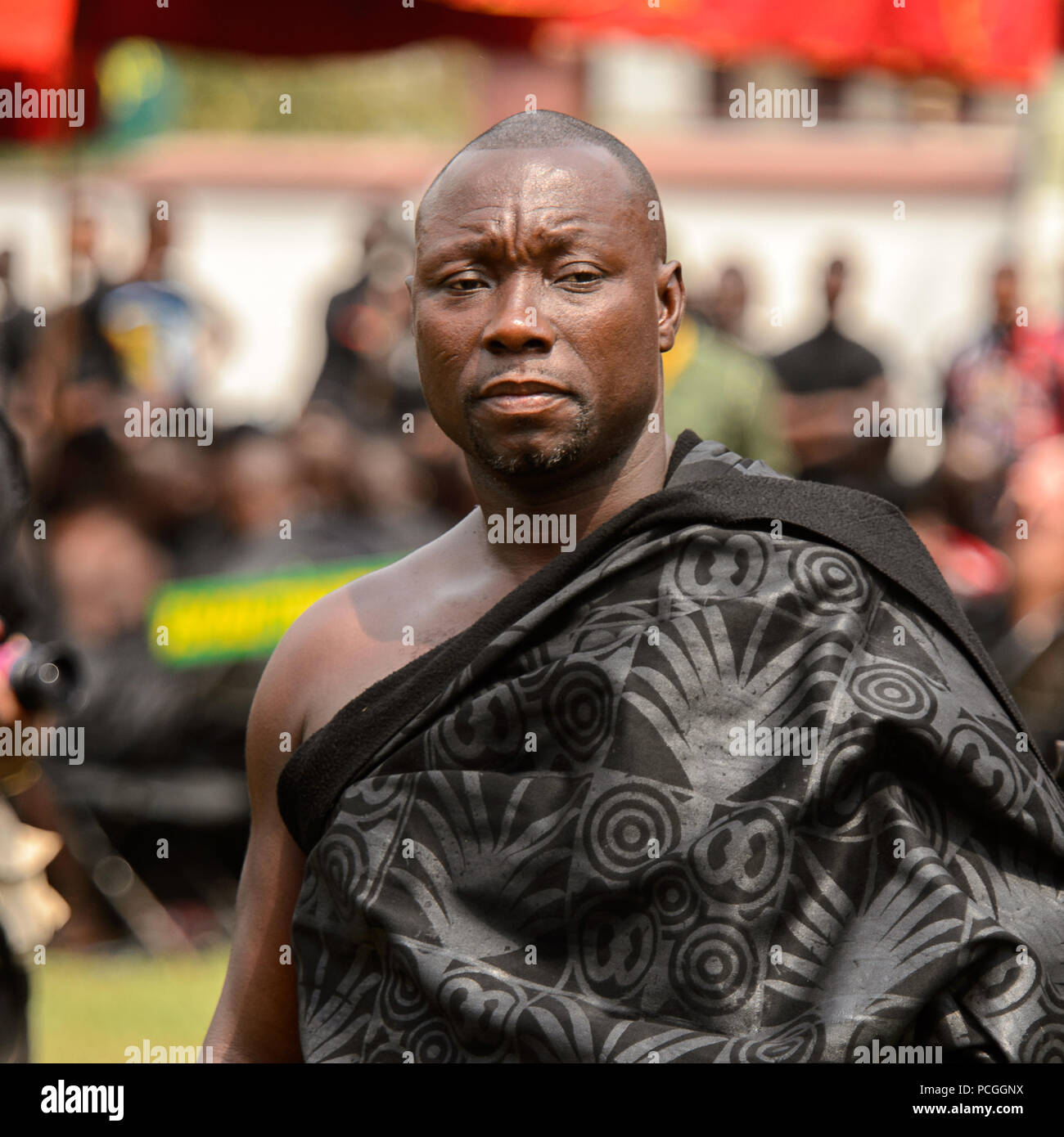 KUMASI, GHANA - JAN 16, 2017: Unidentified Ghanaian man in black ...