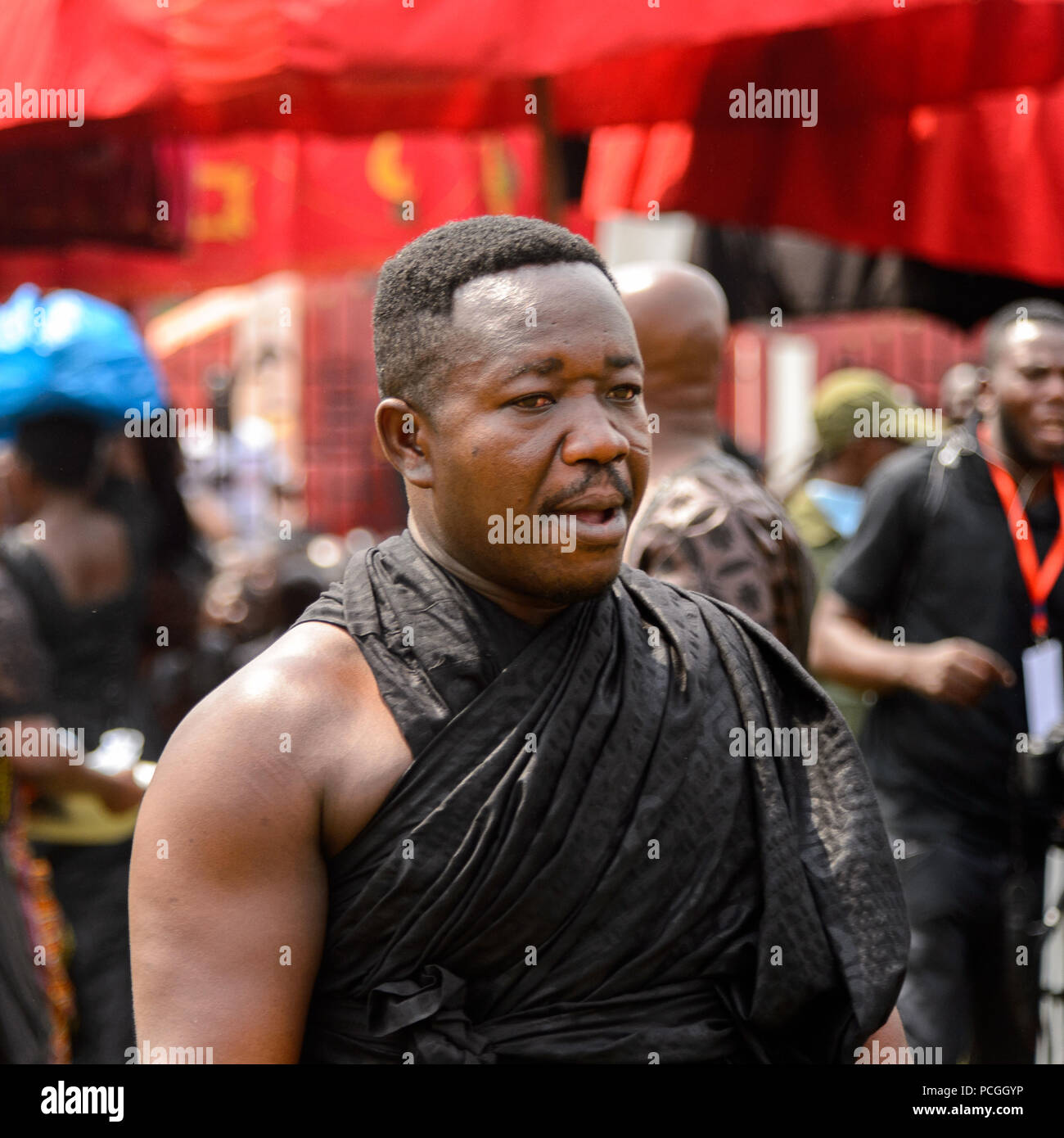 KUMASI, GHANA - JAN 16, 2017: Unidentified Ghanaian man in black ...