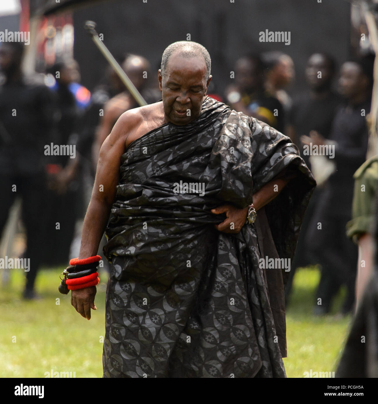 KUMASI, GHANA - JAN 16, 2017: Unidentified Ghanaian man in black ...