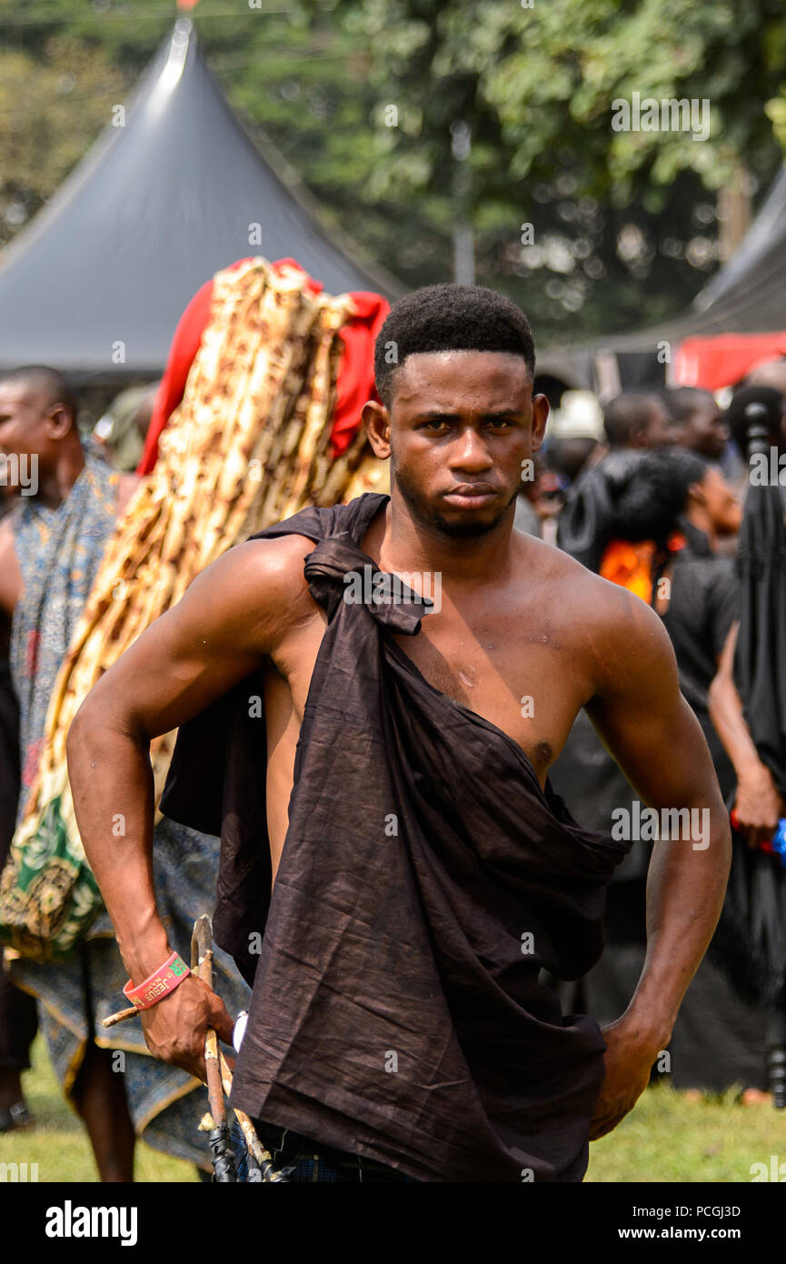 KUMASI, GHANA - JAN 16, 2017: Unidentified Ghanaian man in black ...