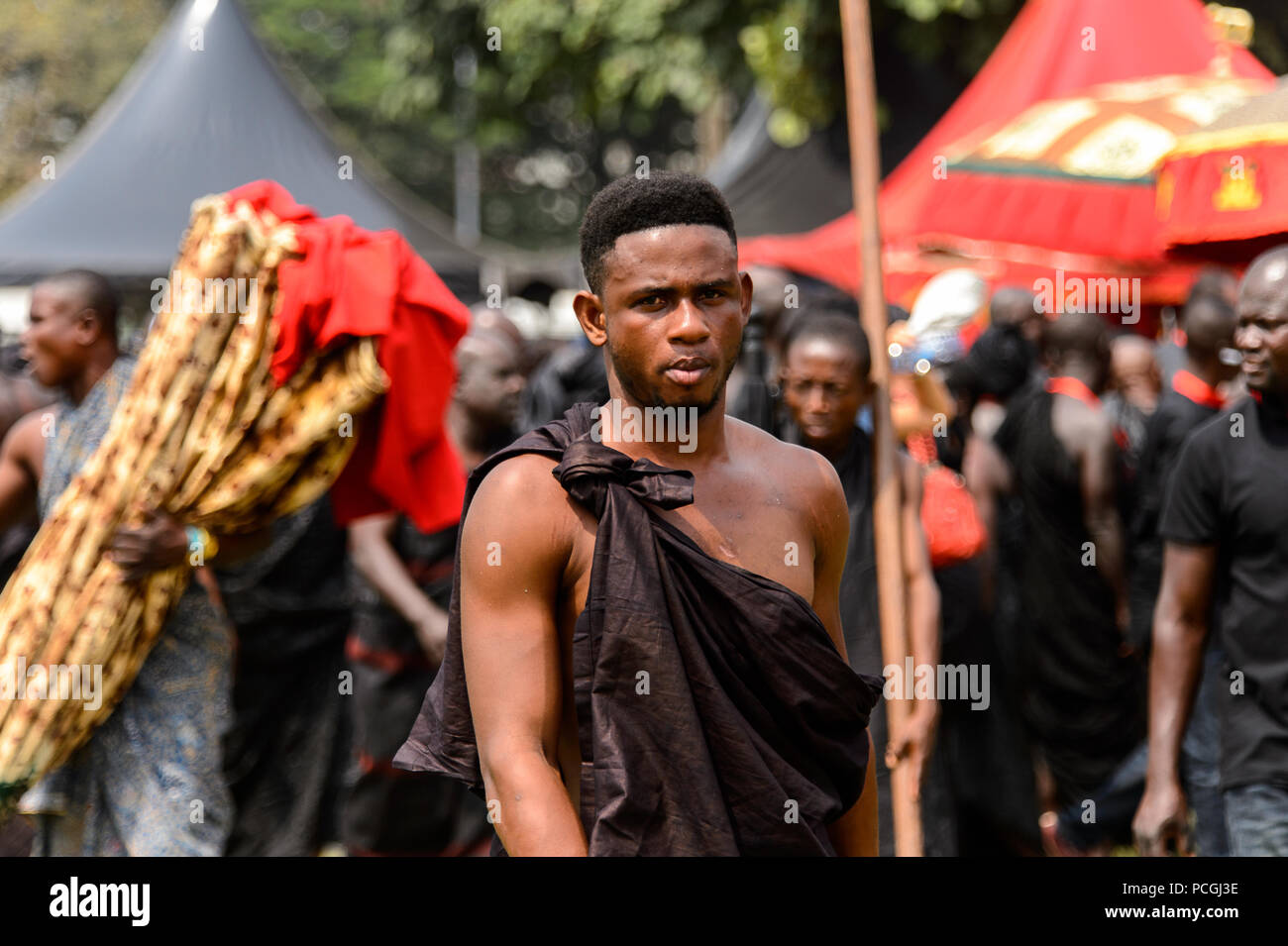 KUMASI, GHANA - JAN 16, 2017: Unidentified Ghanaian man in black ...
