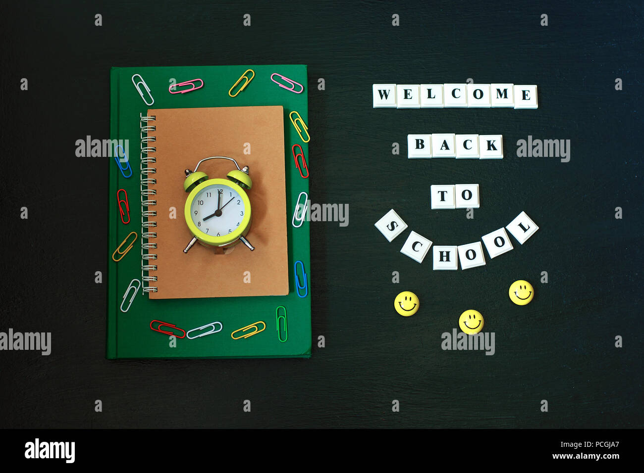 Welcome back to school lettering on blackboard. Back to school ...