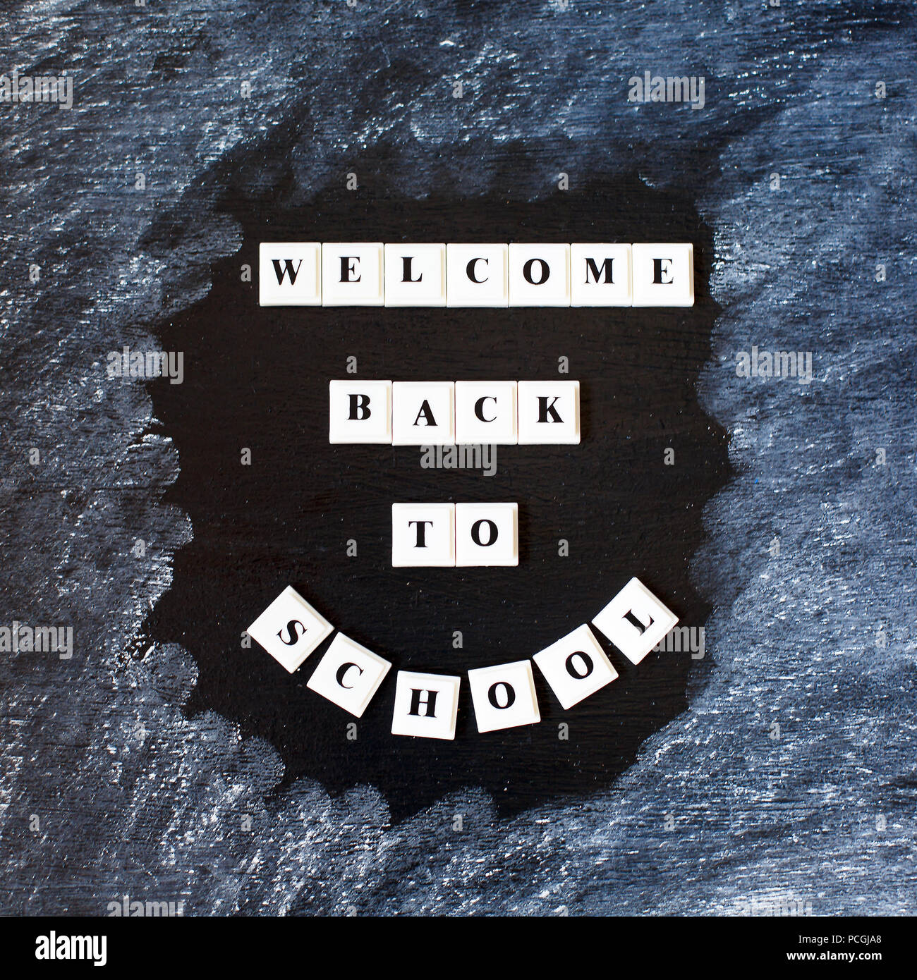 Welcome back to school lettering on blackboard. Back to school ...