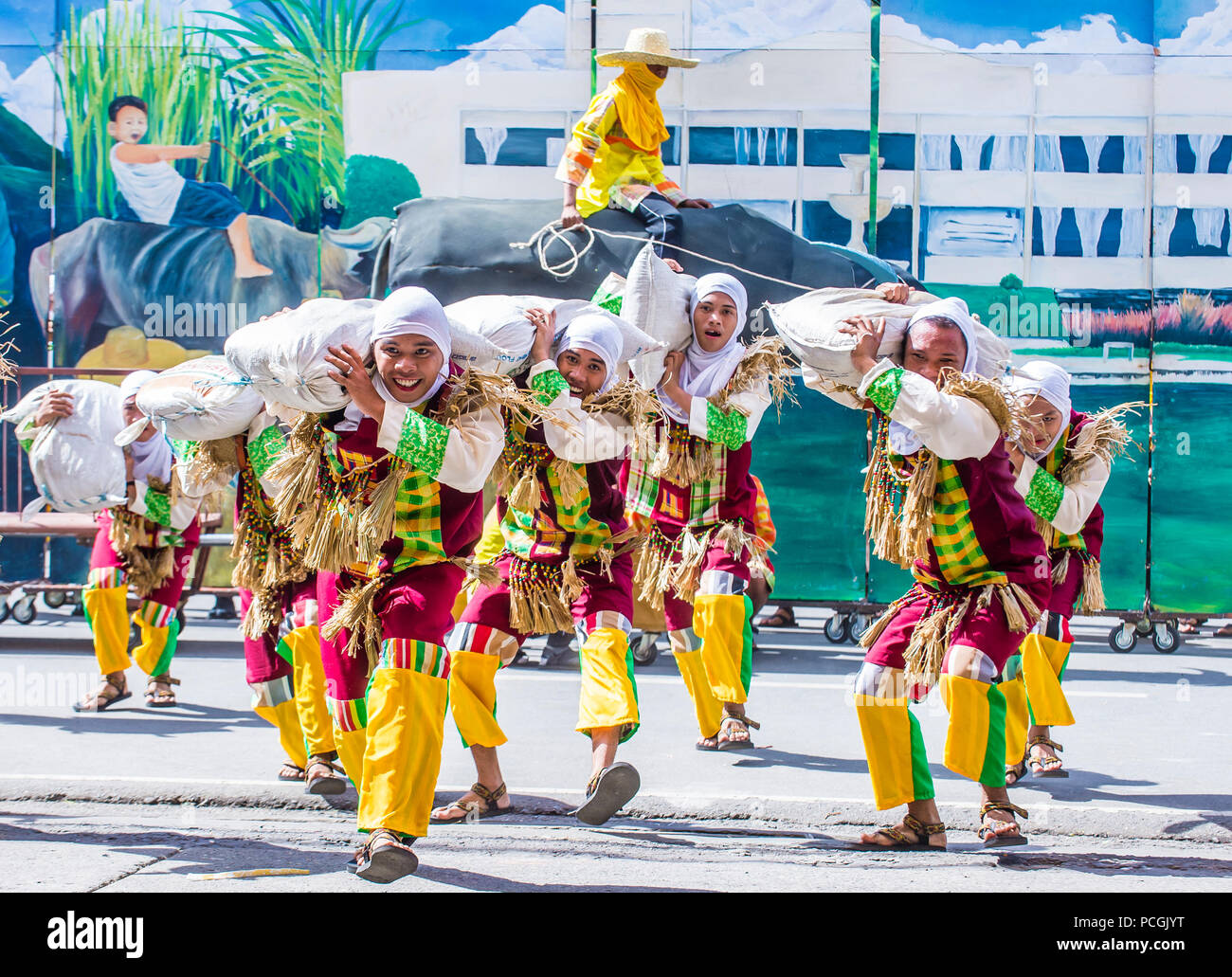 Participants in the Dinagyang Festival in Iloilo Philippines Stock ...