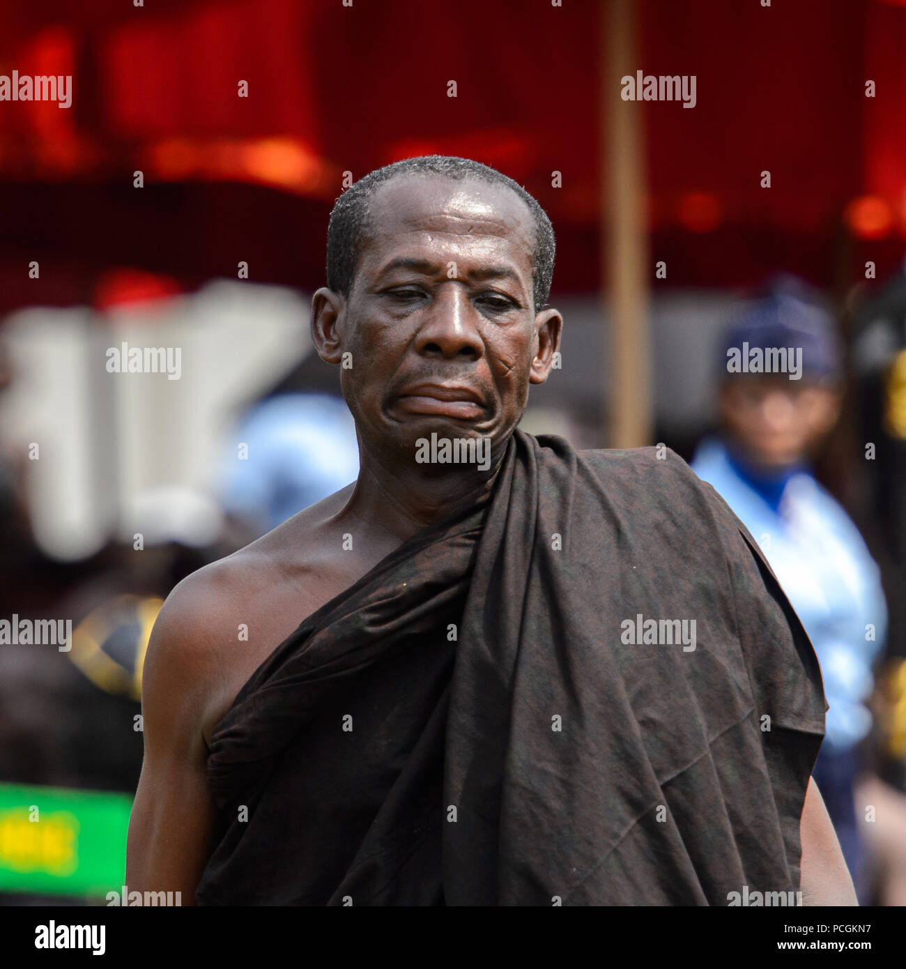 KUMASI, GHANA - JAN 16, 2017: Unidentified Ghanaian man in black ...