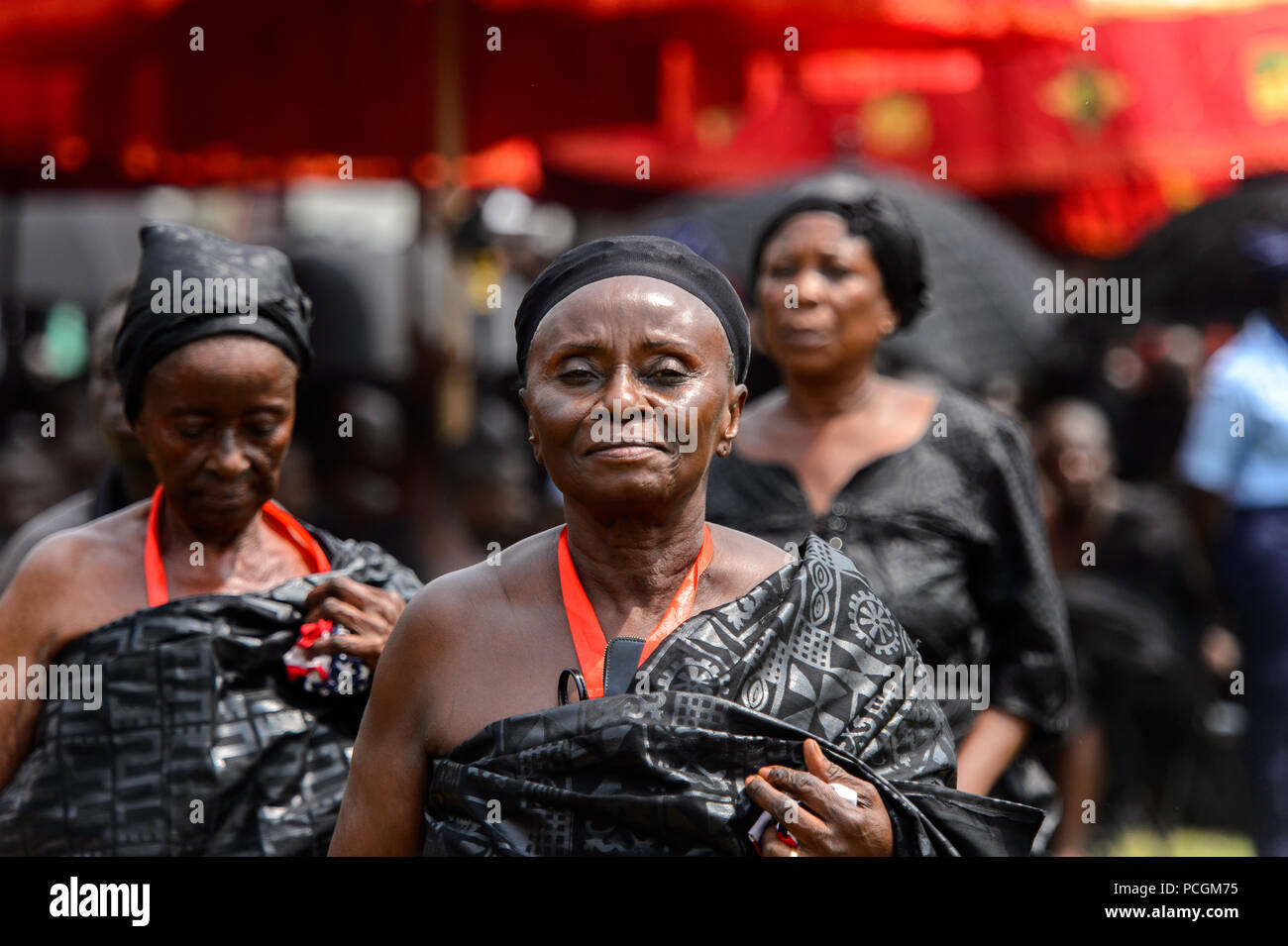 KUMASI, GHANA - JAN 16, 2017: Unidentified Ghanaian woman in black ...