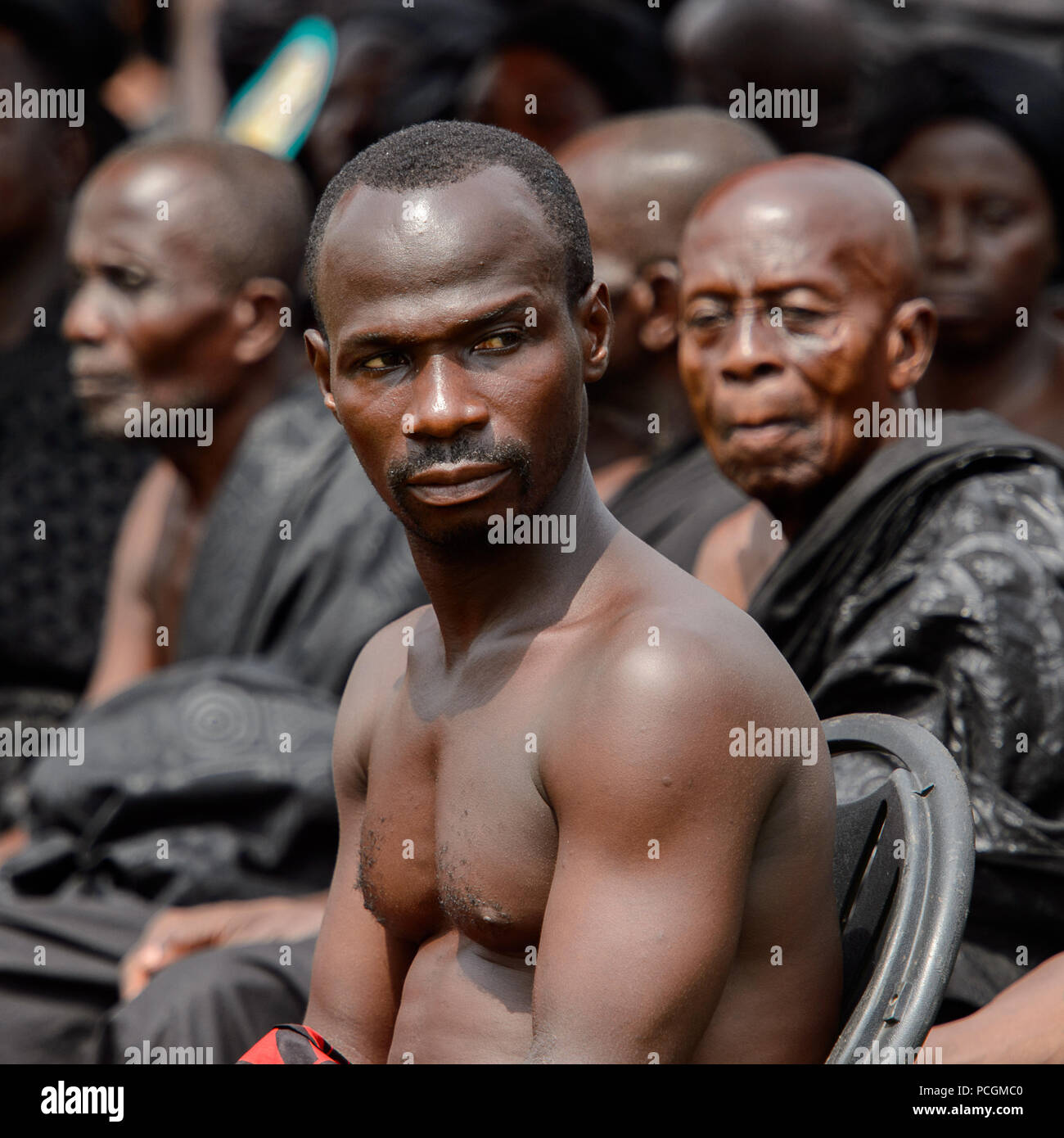 KUMASI, GHANA - JAN 16, 2017: Unidentified Ghanaian man in black ...