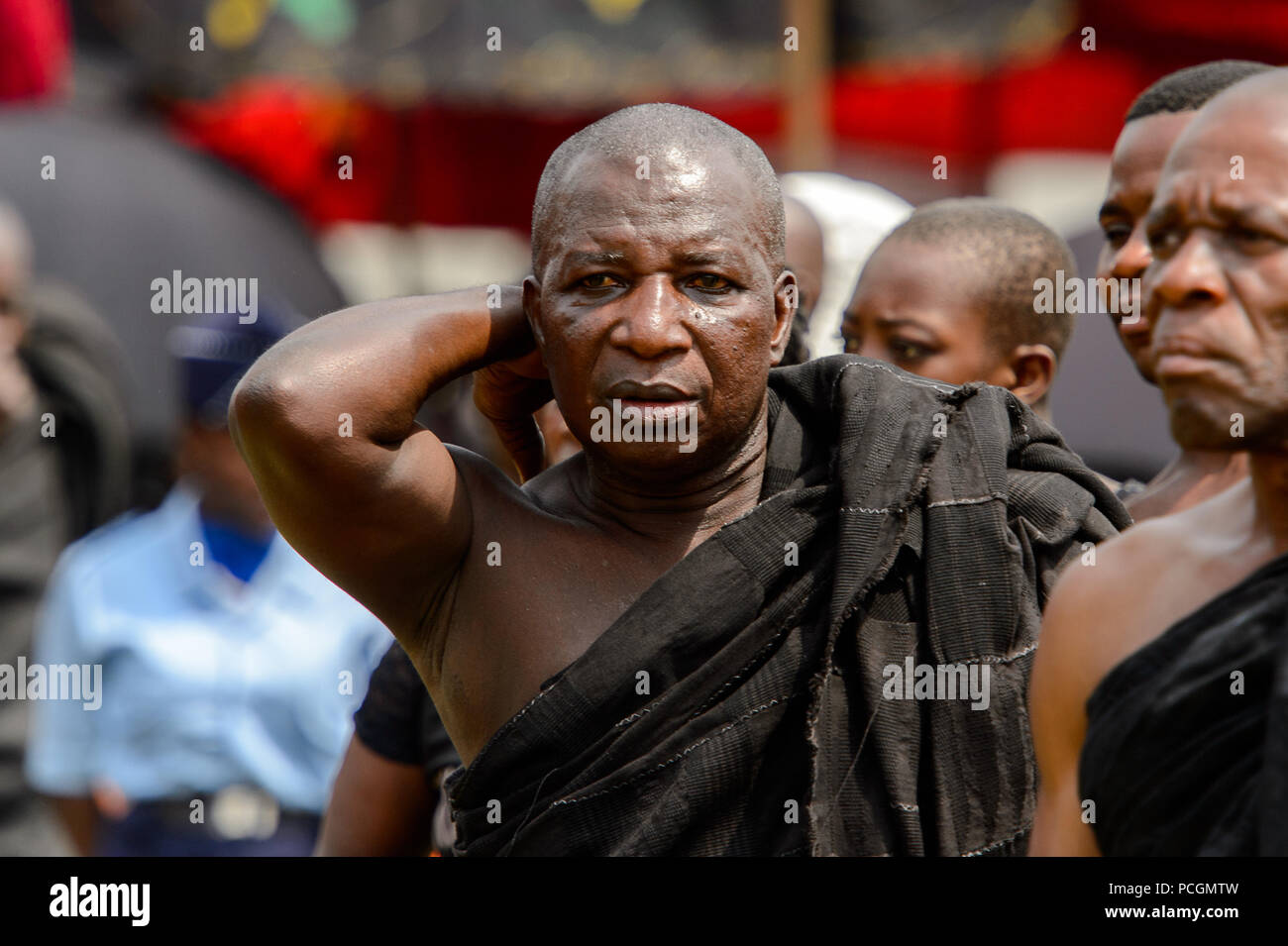 KUMASI, GHANA - JAN 16, 2017: Unidentified Ghanaian man in black ...