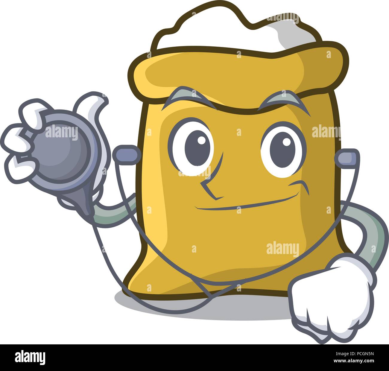 Flour bag cartoon character Stock Vector Images - Alamy