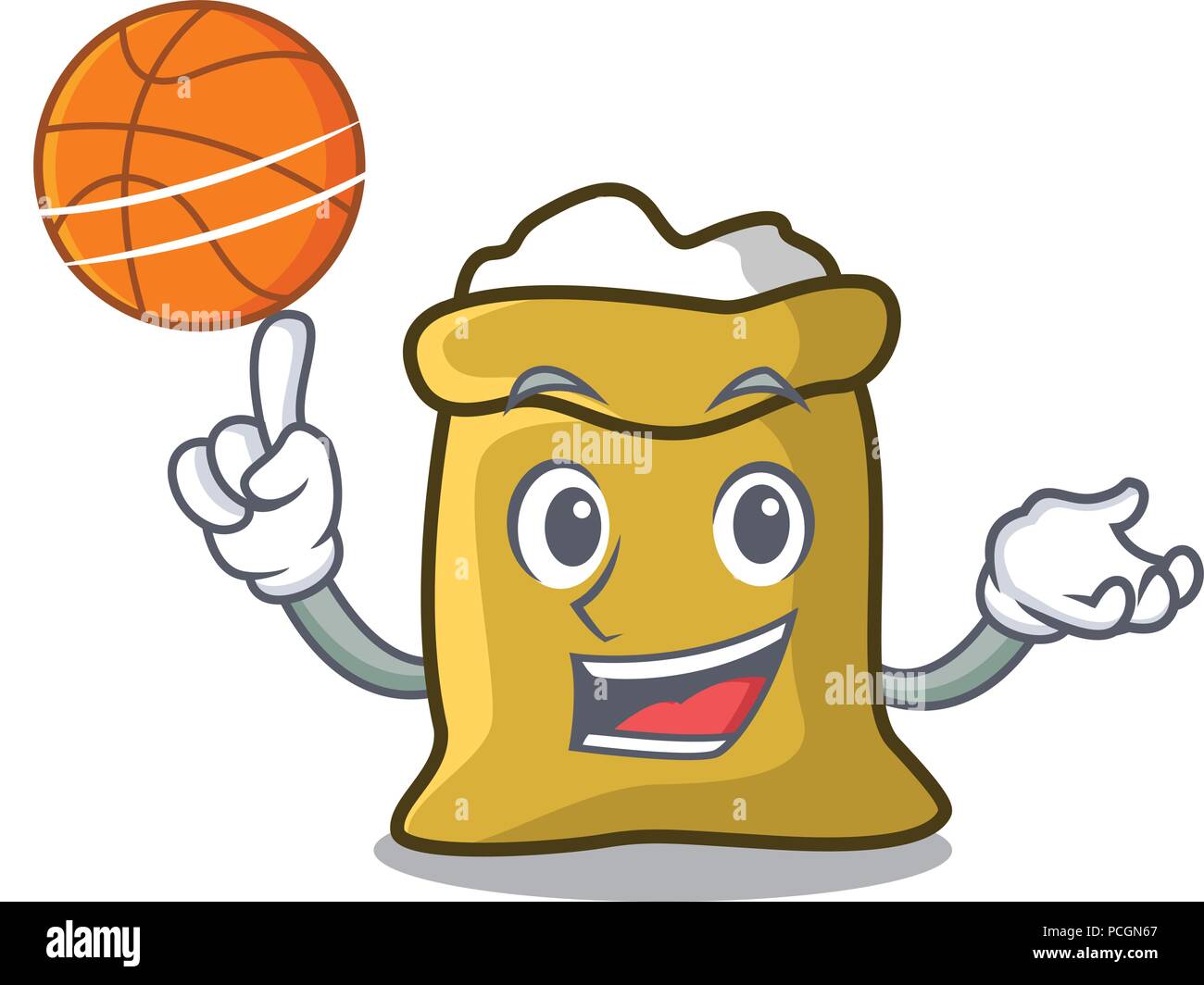Flour bag cartoon character Stock Vector Images - Alamy