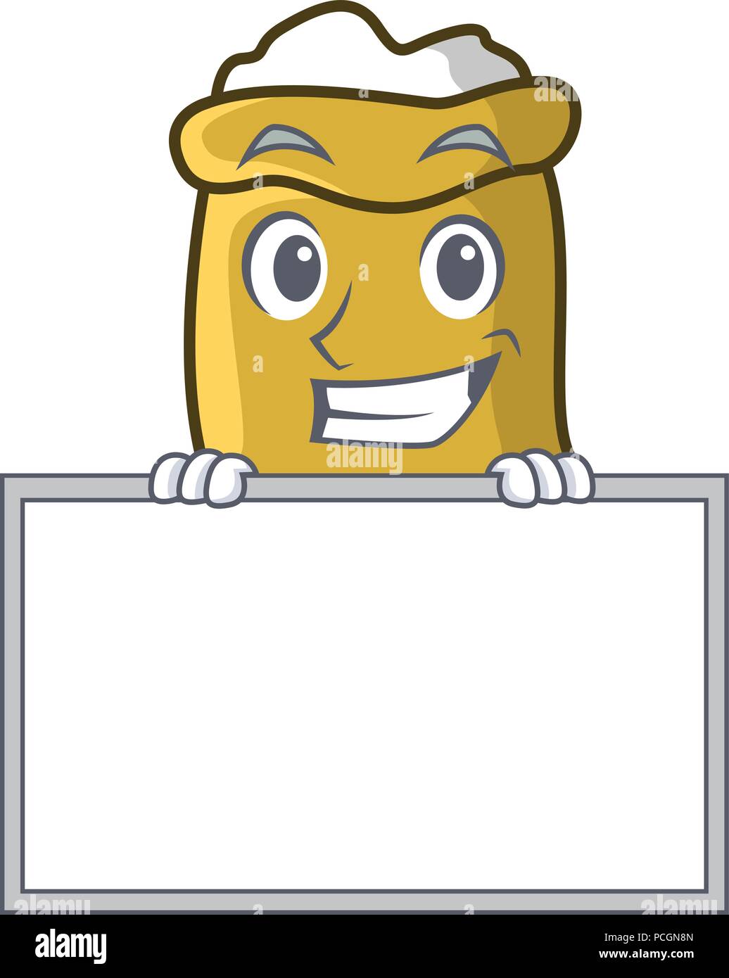 Grinning with board flour character cartoon style Stock Vector Image ...