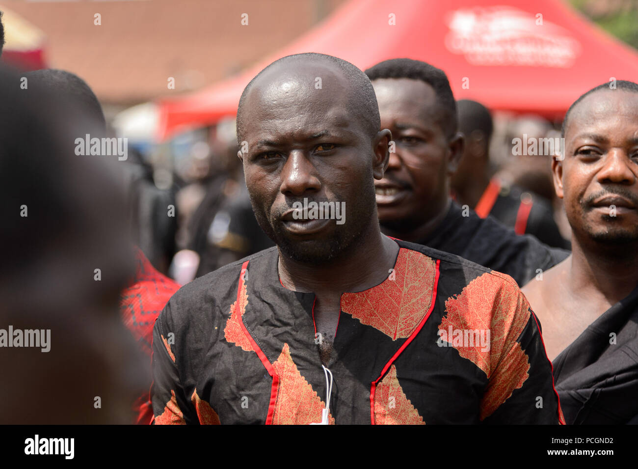 KUMASI, GHANA - JAN 16, 2017: Unidentified Ghanaian man at the memorial ...