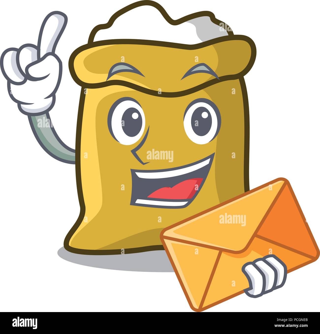 With envelope flour character cartoon style Stock Vector Image & Art ...