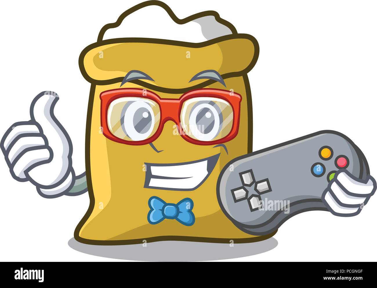 Gamer flour mascot cartoon style Stock Vector Image & Art - Alamy