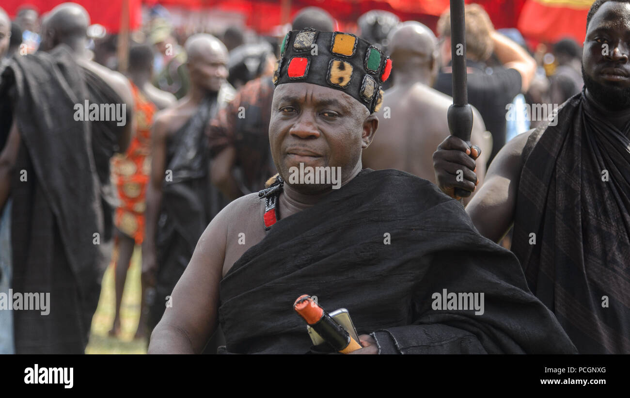 KUMASI, GHANA - JAN 16, 2017: Unidentified Ghanaian man in black ...
