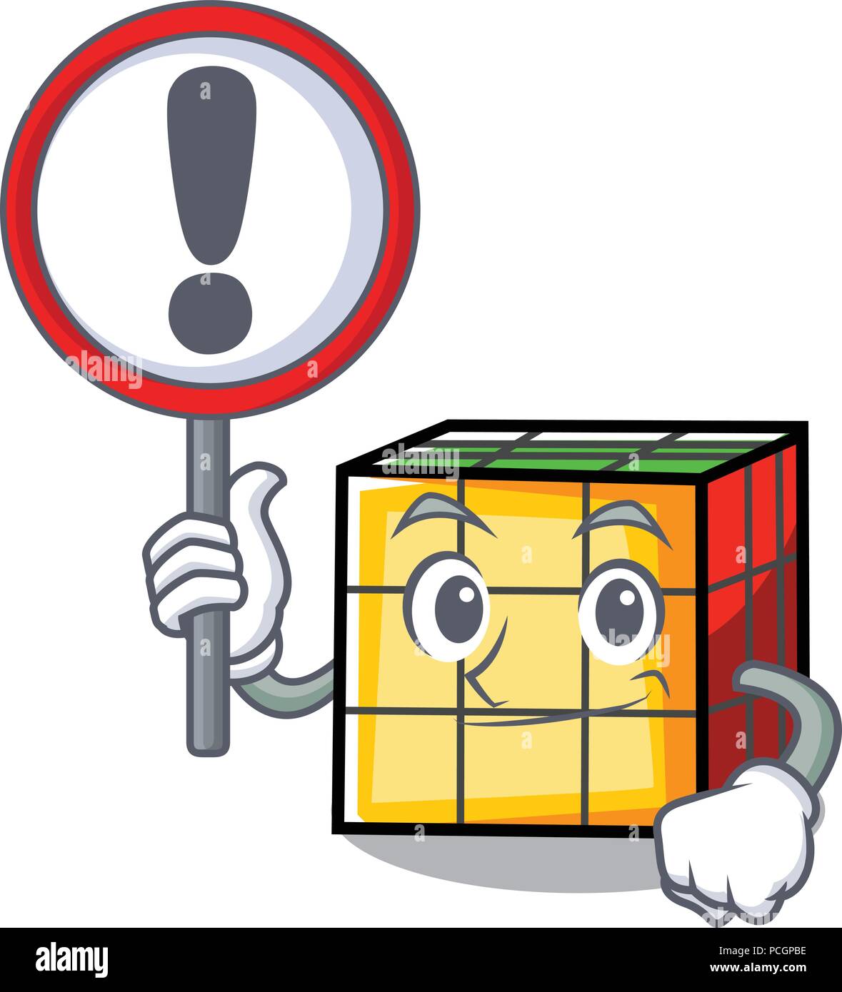 With sign rubik cube character cartoon Stock Vector Image & Art - Alamy