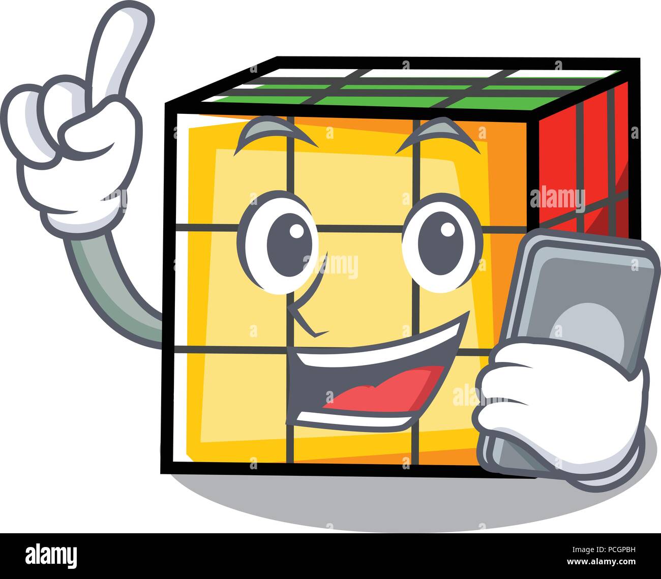 With phone rubik cube character cartoon Stock Vector Image & Art - Alamy