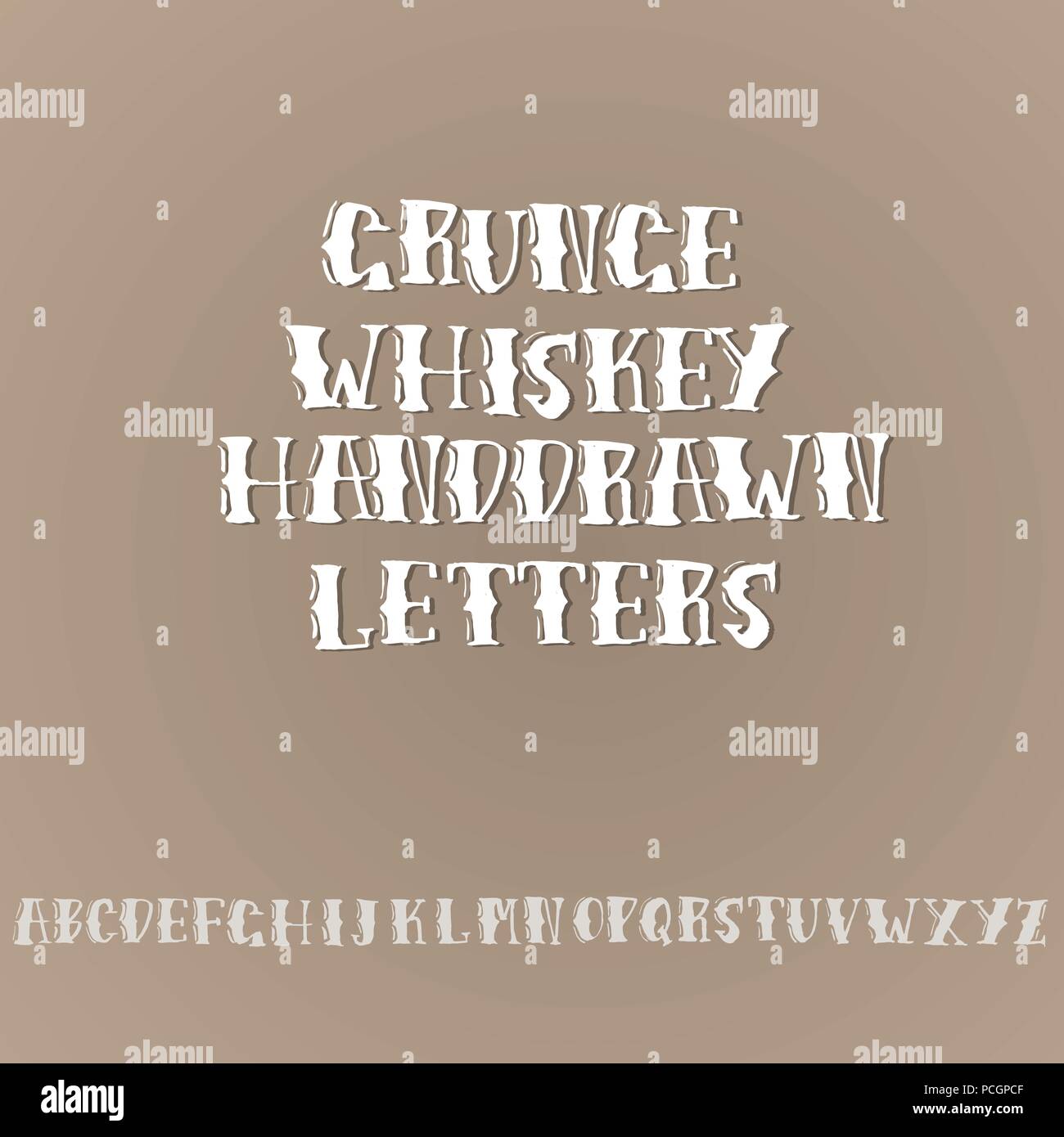 Grunge vintage whiskey font. Old handcrafted display skript. Modern ...