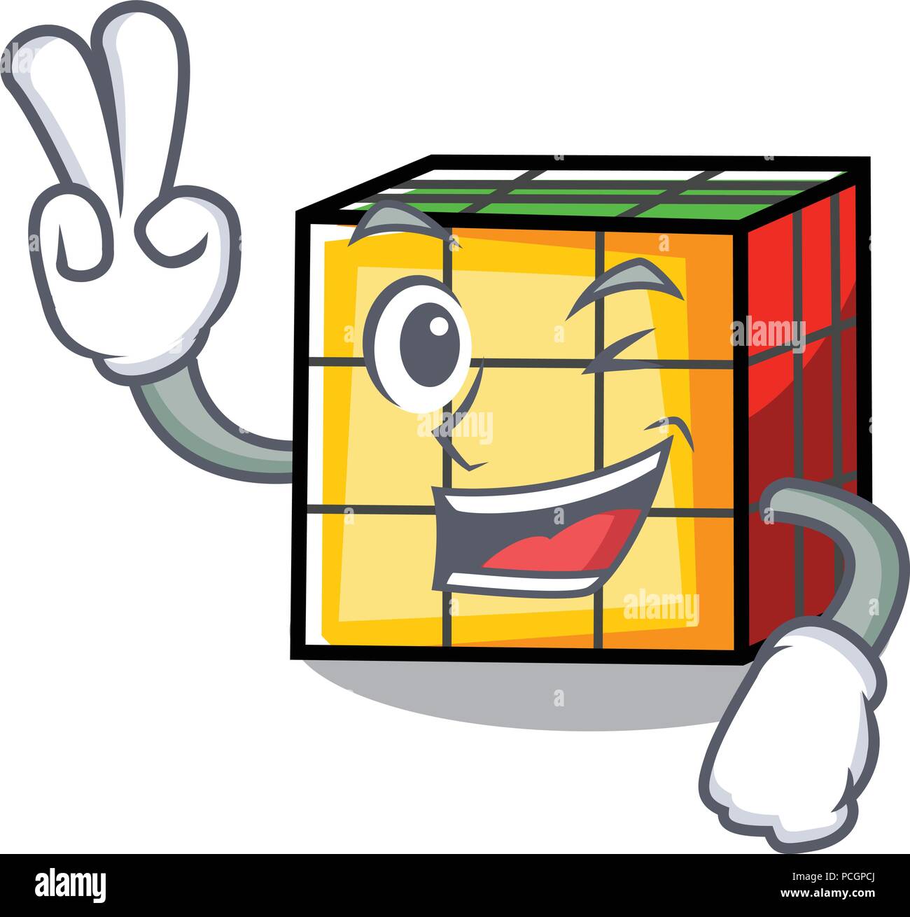 Two finger rubik cube character cartoon Stock Vector Image & Art - Alamy