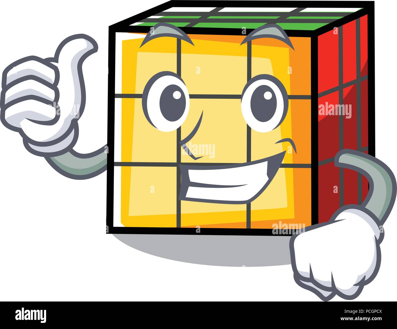 Thumbs up rubik cube character cartoon Stock Vector Image & Art - Alamy
