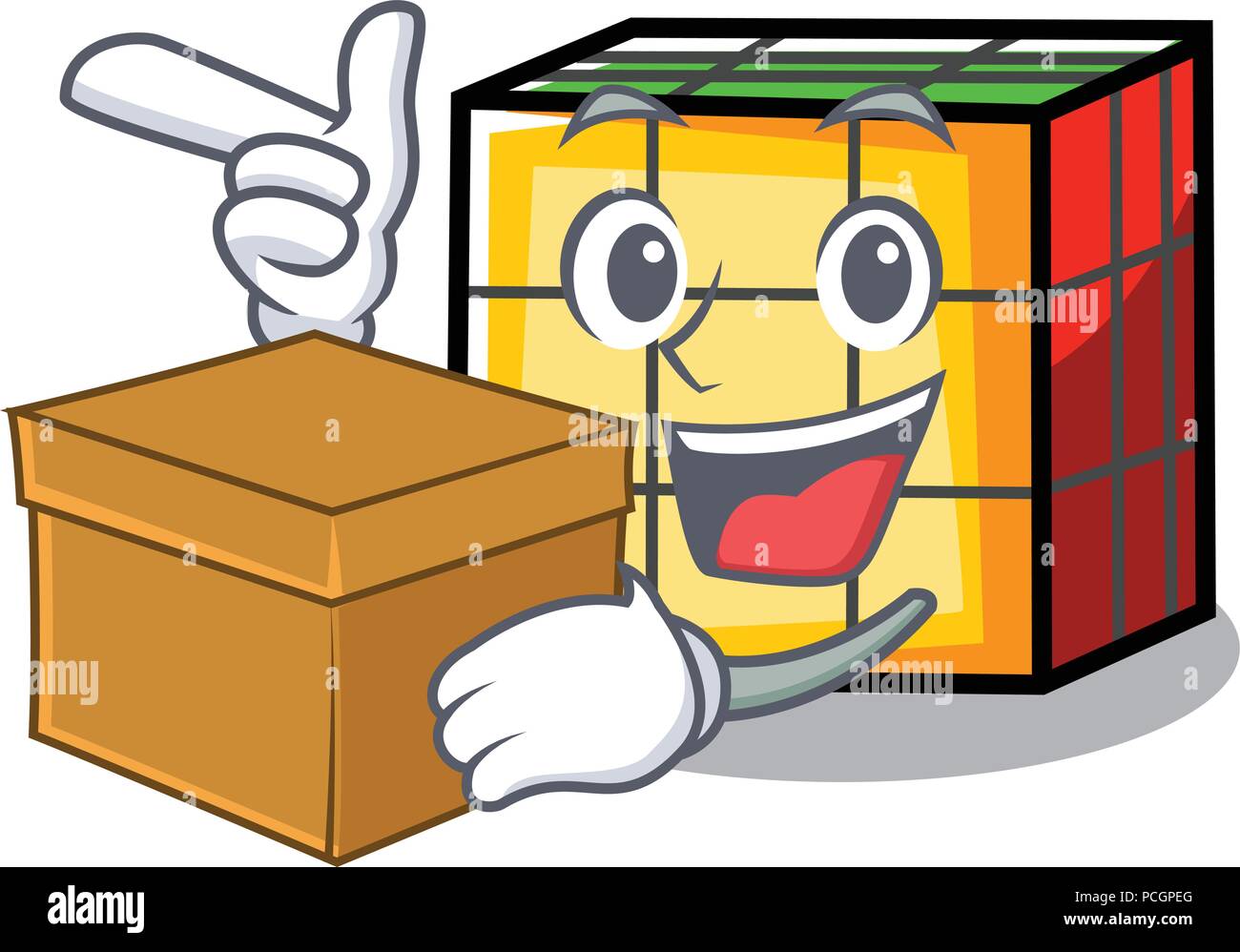 With box rubik cube character cartoon Stock Vector Image & Art - Alamy