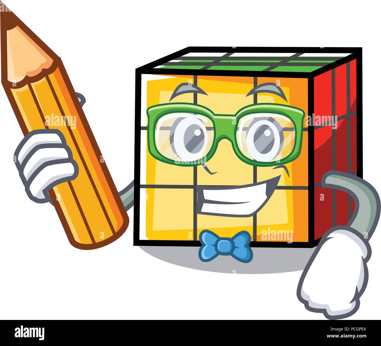 Student rubik cube character cartoon Stock Vector Image & Art - Alamy
