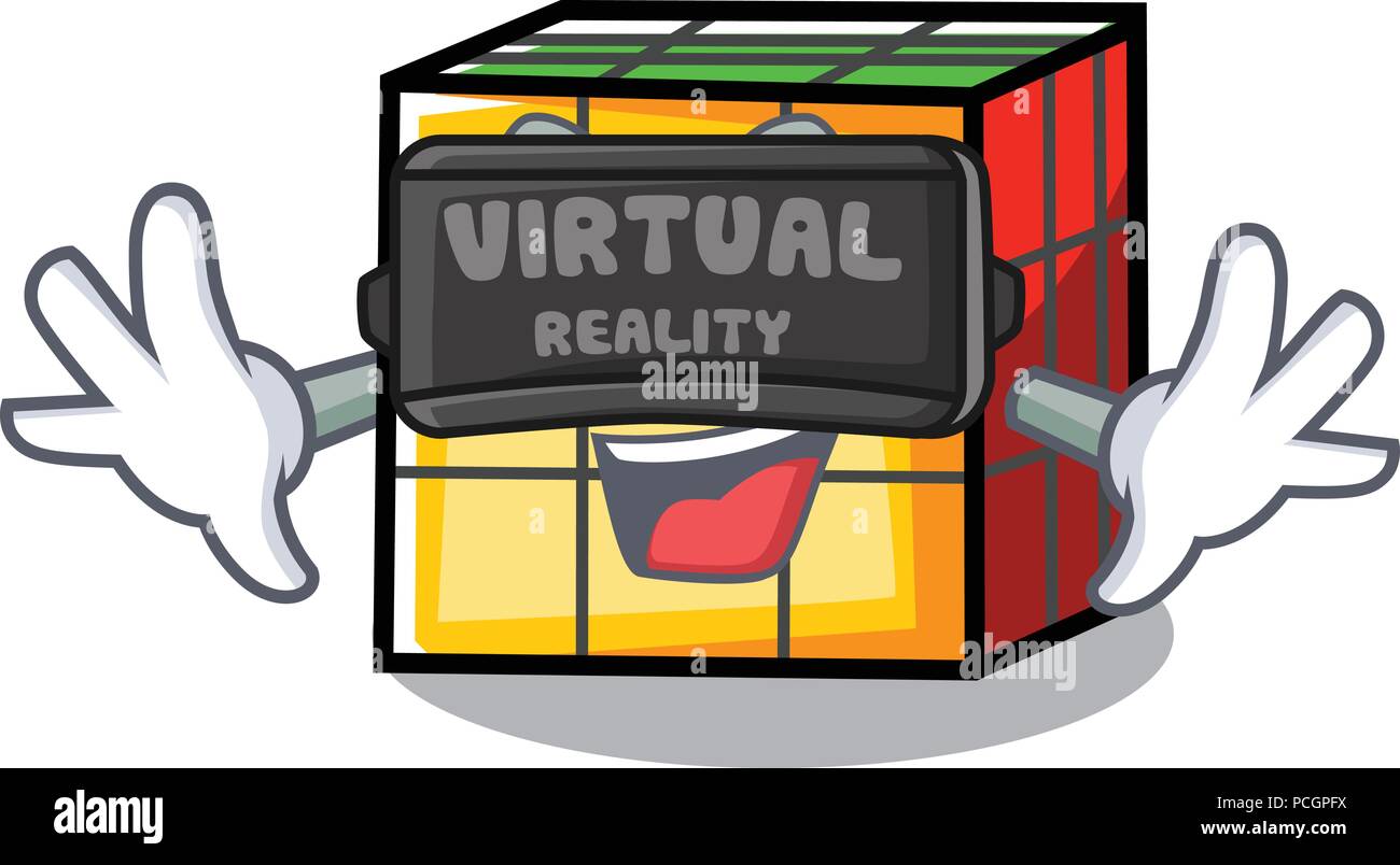 Virtual reality rubik cube mascot cartoon Stock Vector Image & Art - Alamy
