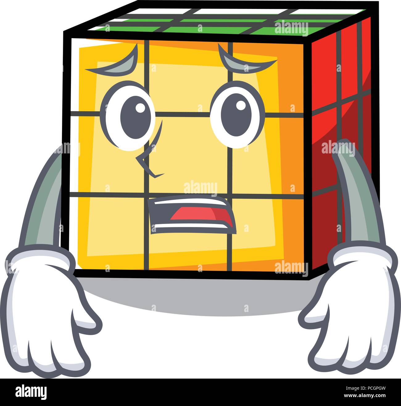 Afraid rubik cube mascot cartoon Stock Vector Image & Art - Alamy