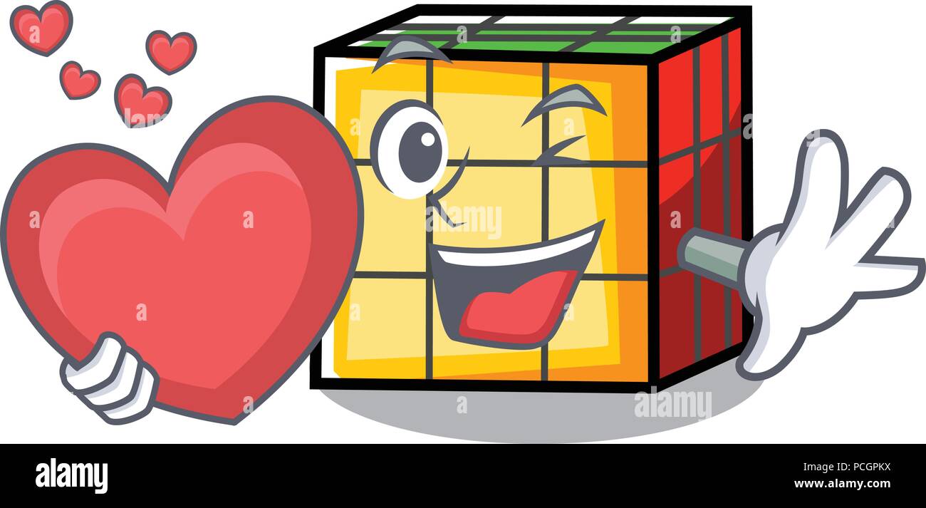 With heart rubik cube mascot cartoon Stock Vector Image & Art - Alamy