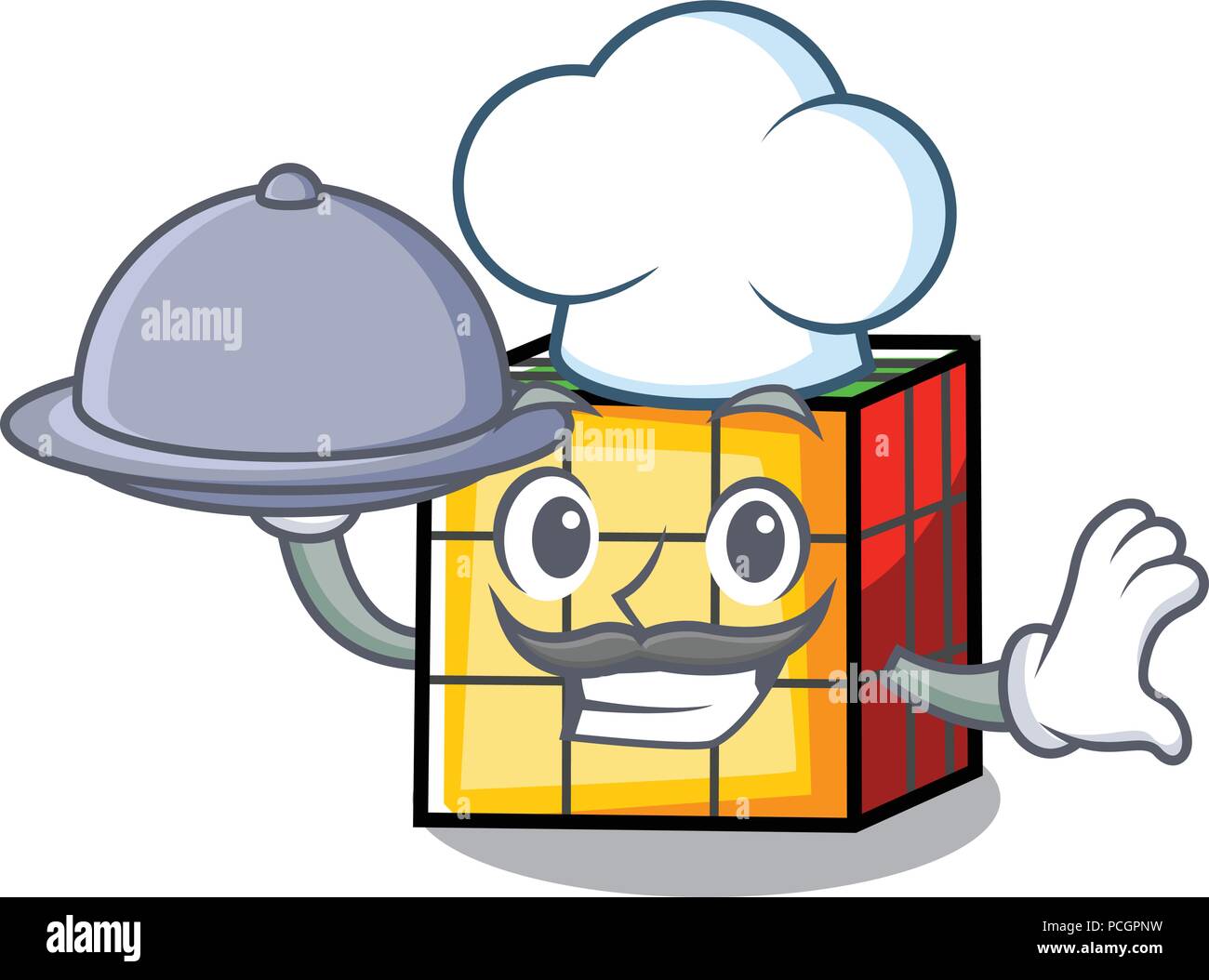 Chef with food rubik cube mascot cartoon Stock Vector Image & Art - Alamy