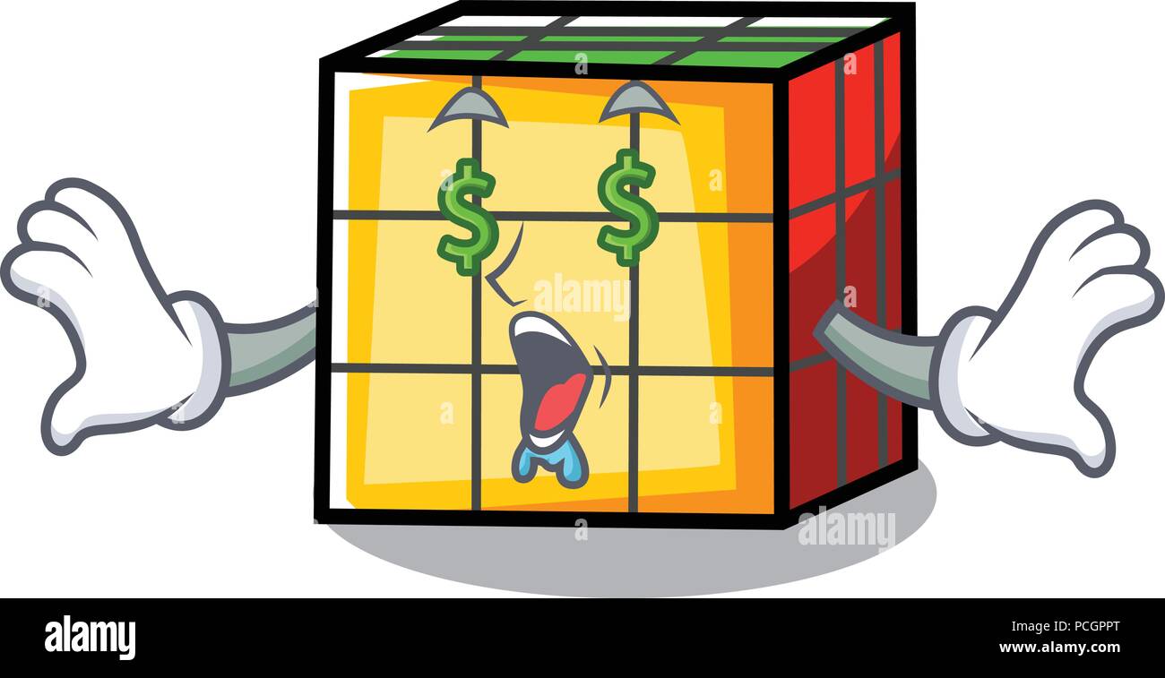 Money eye rubik cube mascot cartoon Stock Vector Image & Art - Alamy