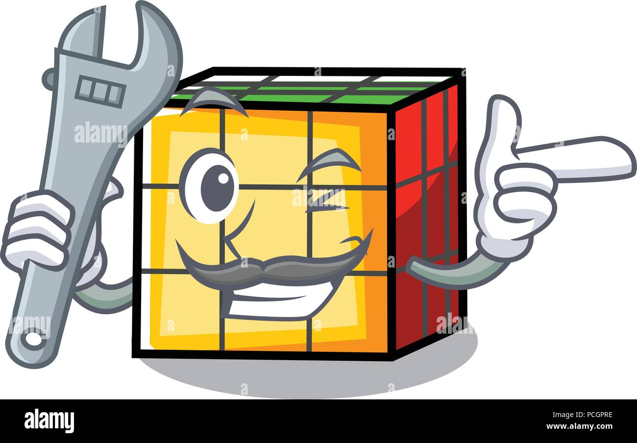 Mechanic rubik cube mascot cartoon Stock Vector Image & Art - Alamy