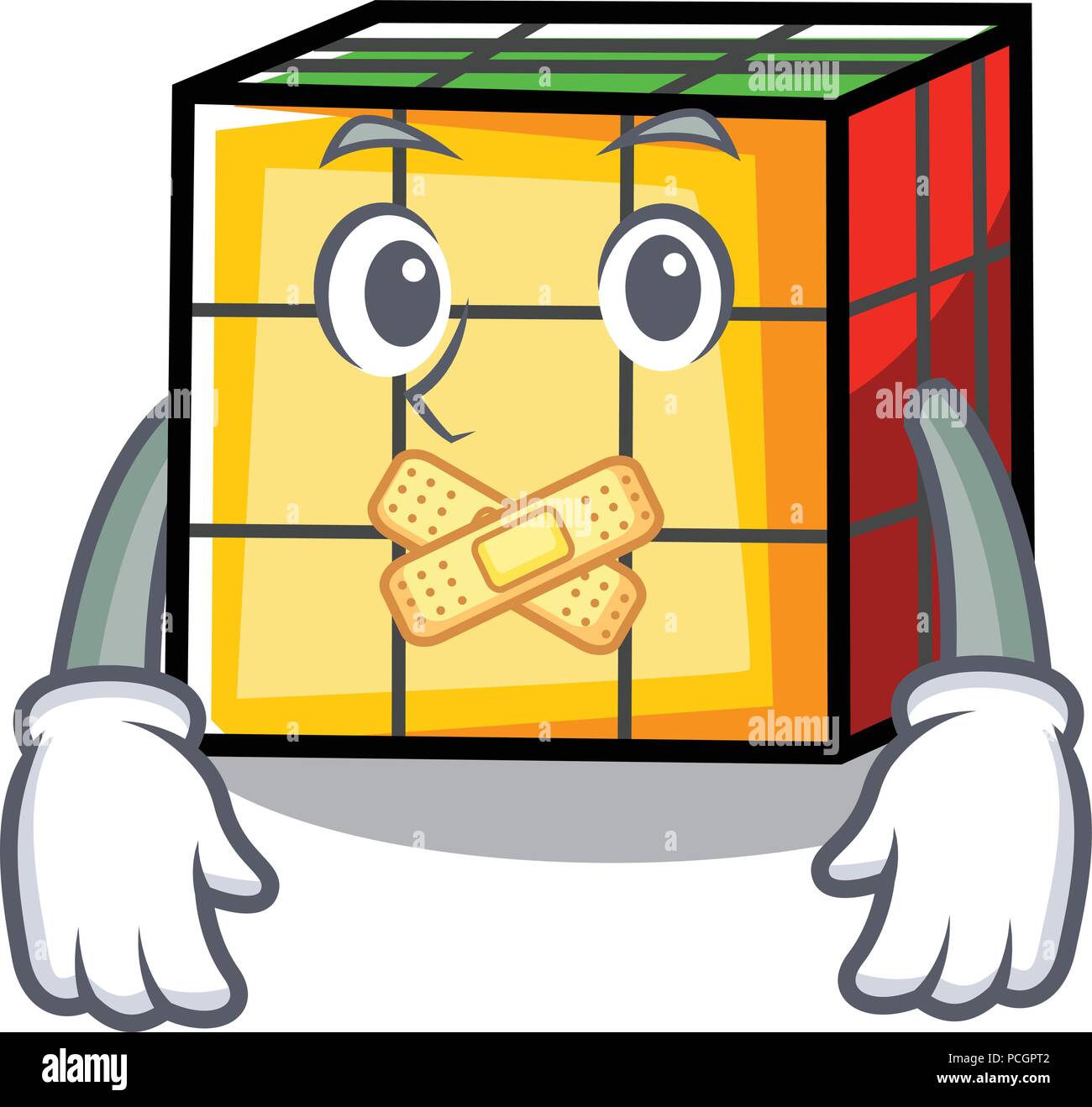 Silent rubik cube mascot cartoon Stock Vector Image & Art - Alamy